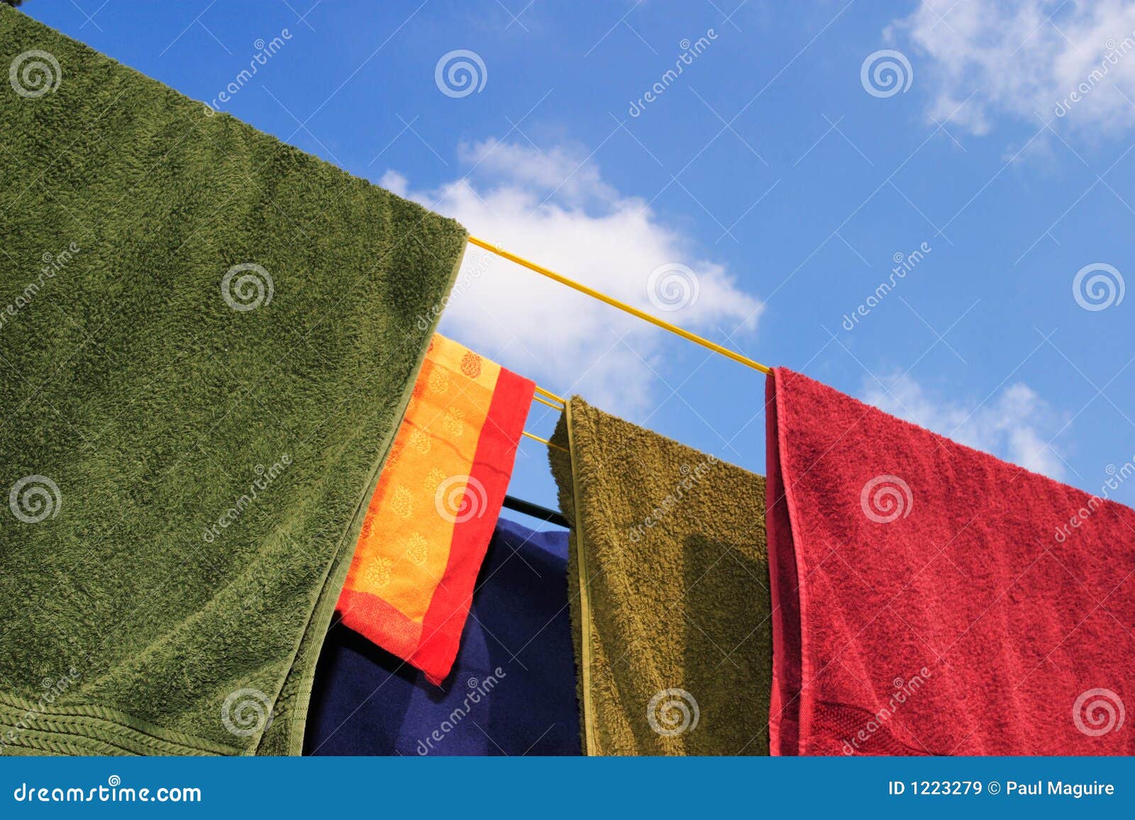 Washing line stock image. Image of dryer, domestic, brightly - 1223279