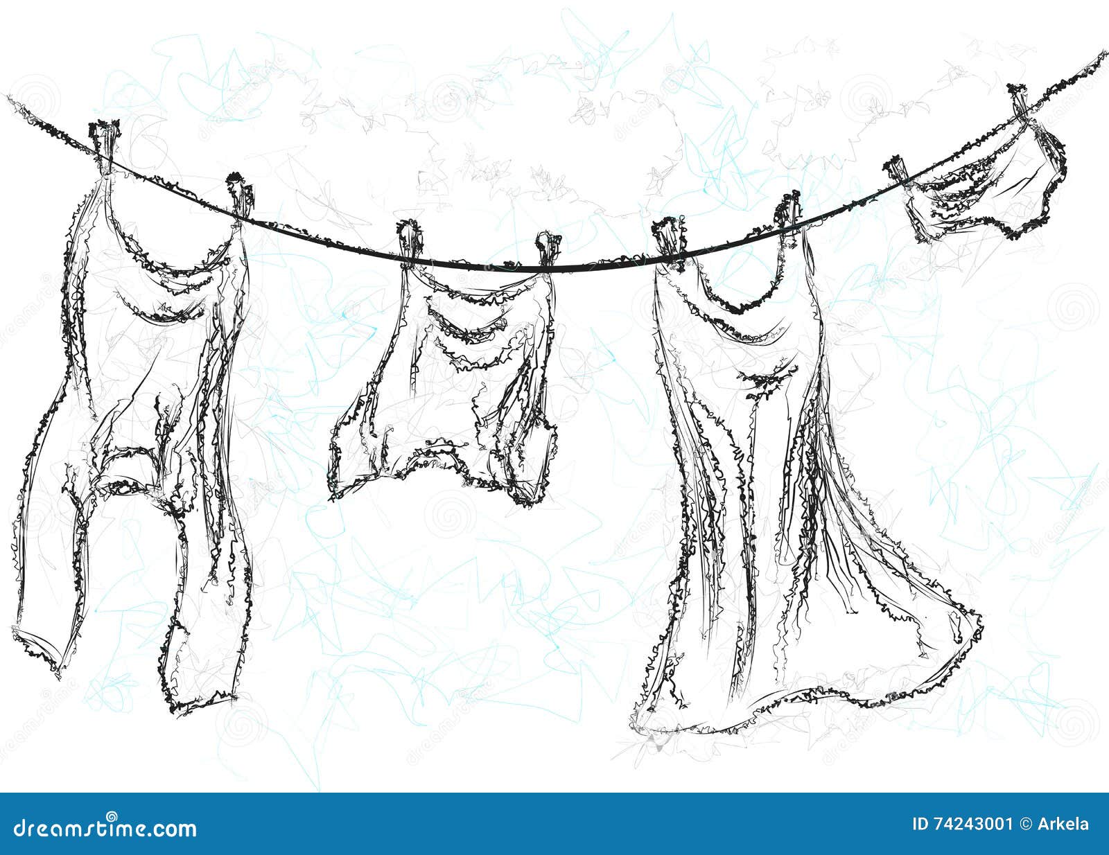 Washing line stock illustration. Illustration of clean - 74243001