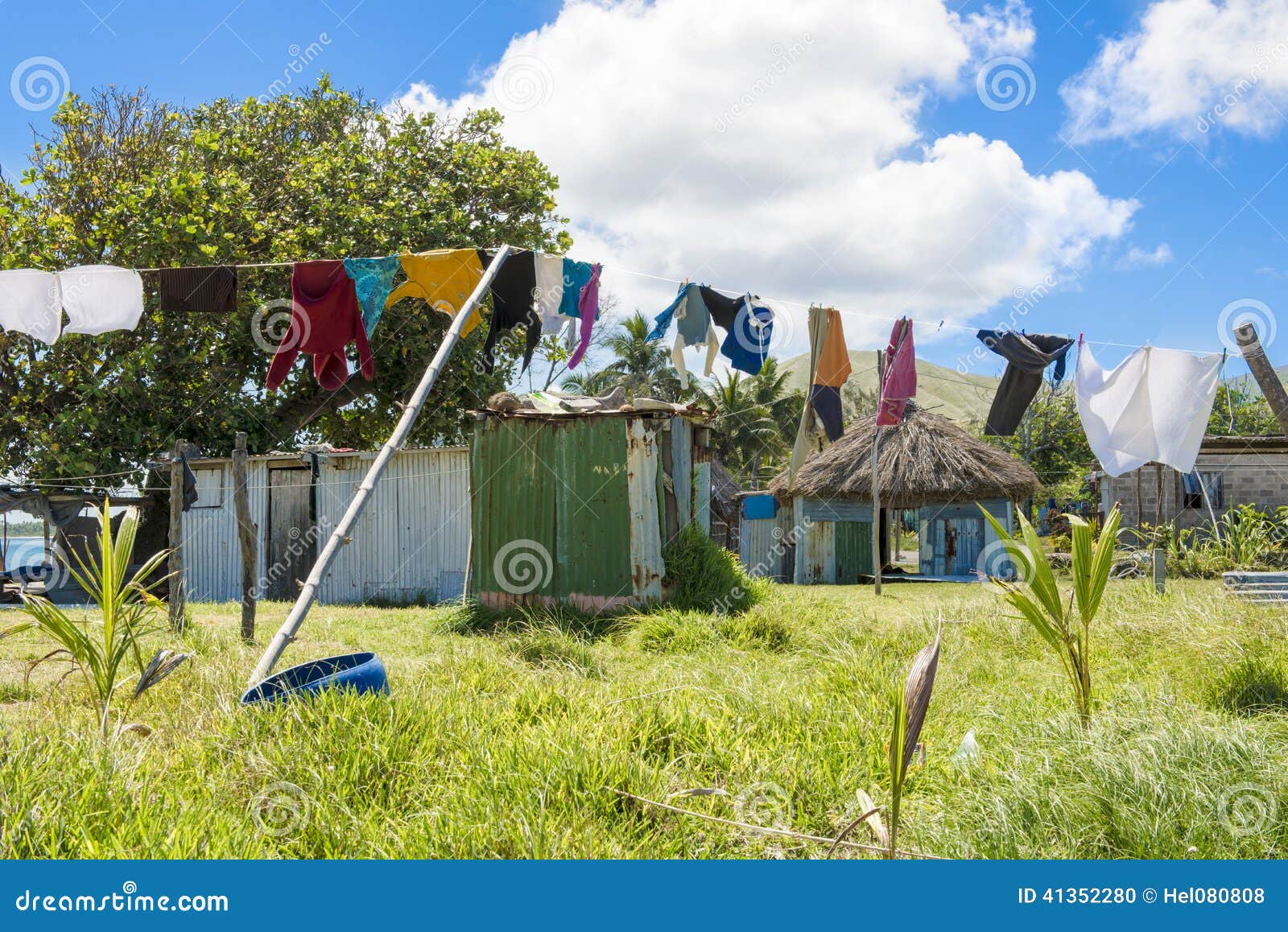 Washing on line in Fiji stock photo. Image of fiji, nature - 41352280