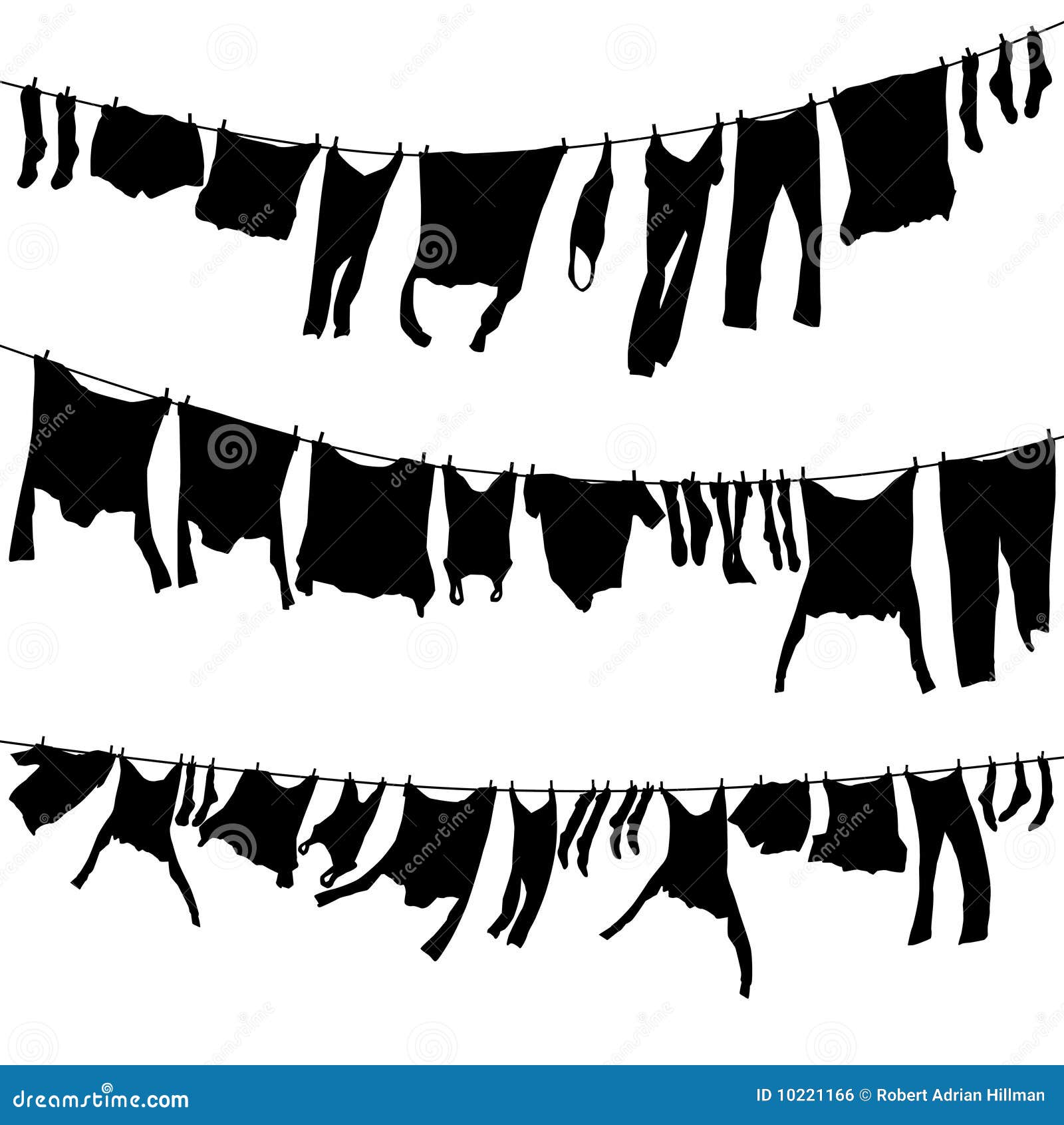 Washing lines stock vector. Illustration of hang, clean - 10221166