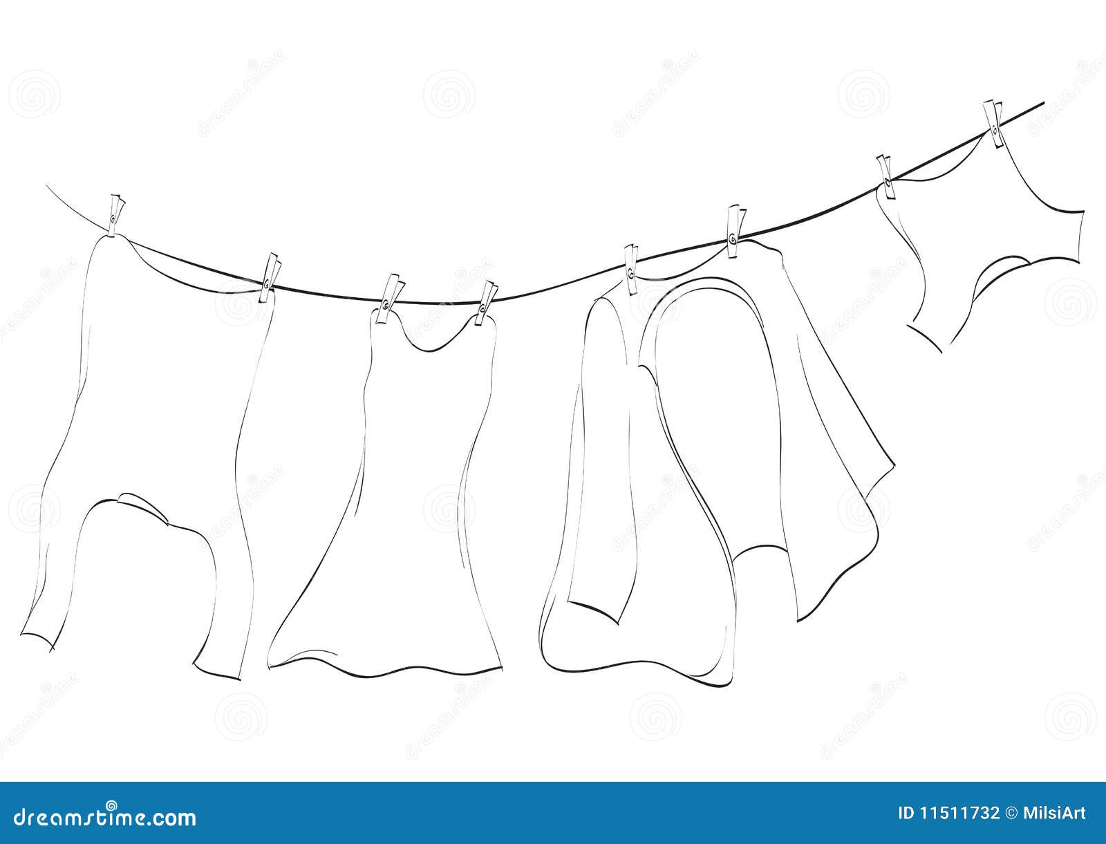 Washing lines stock vector. Illustration of design, outside - 11511732