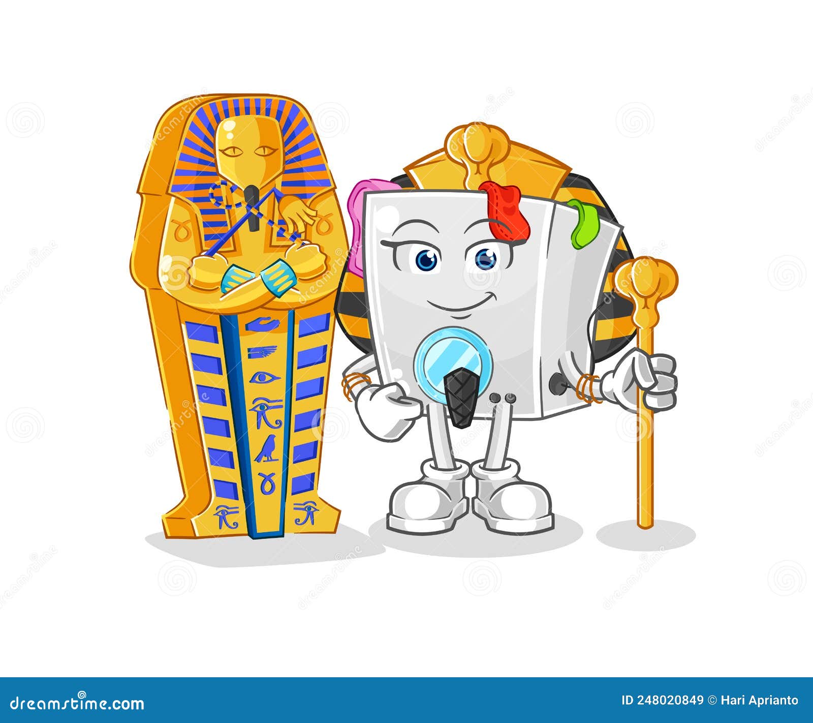 Washing Machine Ancient Egypt Cartoon. Cartoon Mascot Vector Stock ...