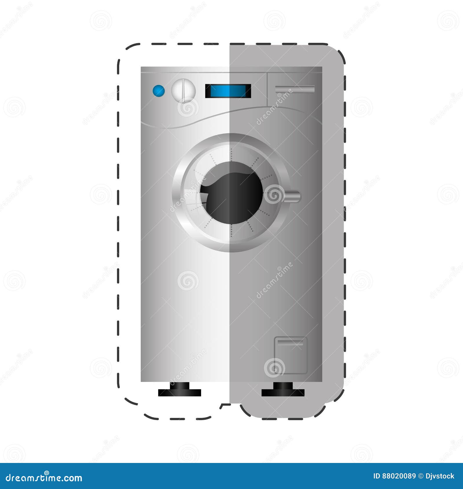 Washing Machine Appliance Home Cut Line Stock Illustration ...