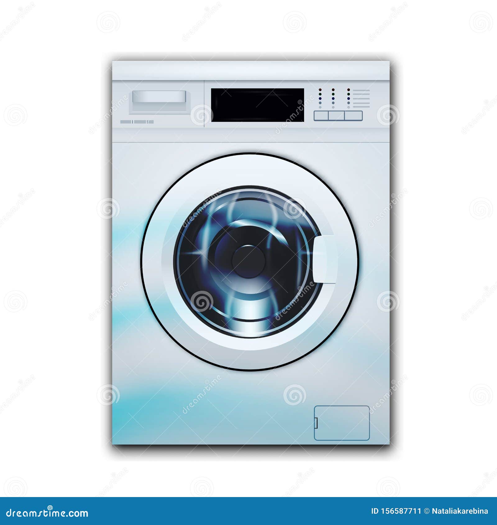 Washing Machine Automatic Front Loading Isolated on White Background ...