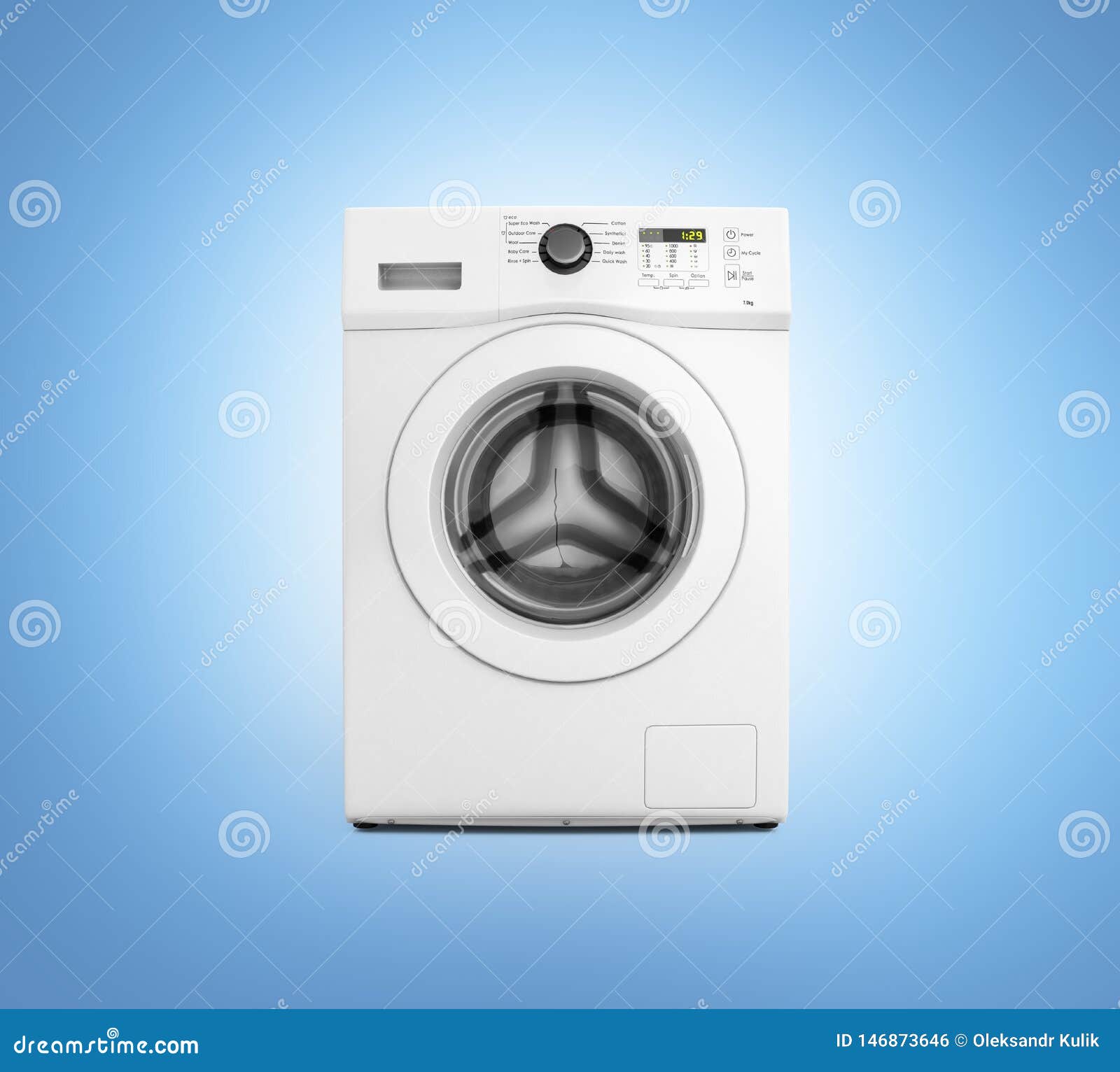 Washing Machine on Blue Gradient Background 3d Illustration Stock ...