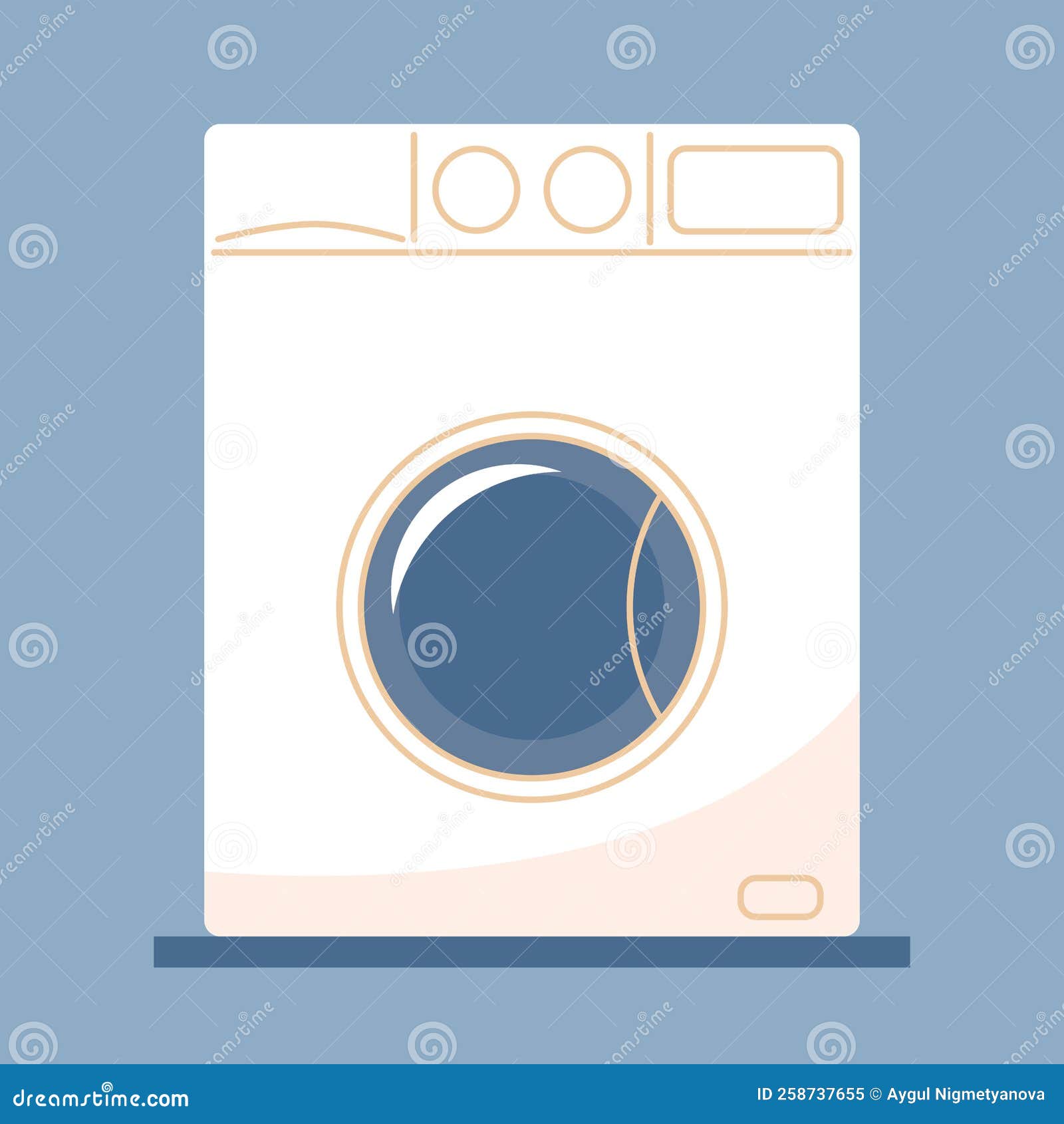 Washing Machine with Bubbles. Flat Style Vector Illustration. Stock ...