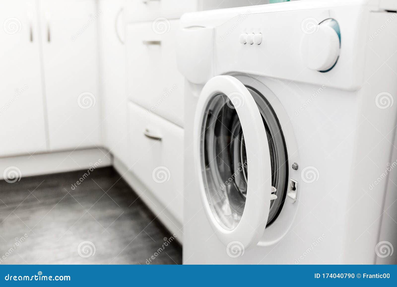 Washing Machine Built in the Interior Stock Photo - Image of household ...