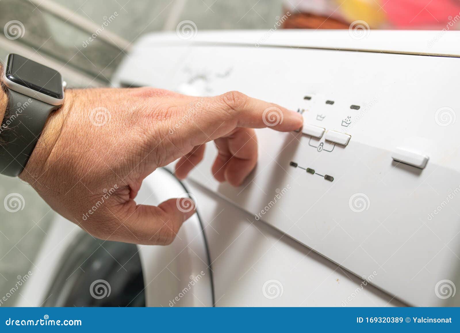 Washing machine button stock image. Image of electricity - 169320389