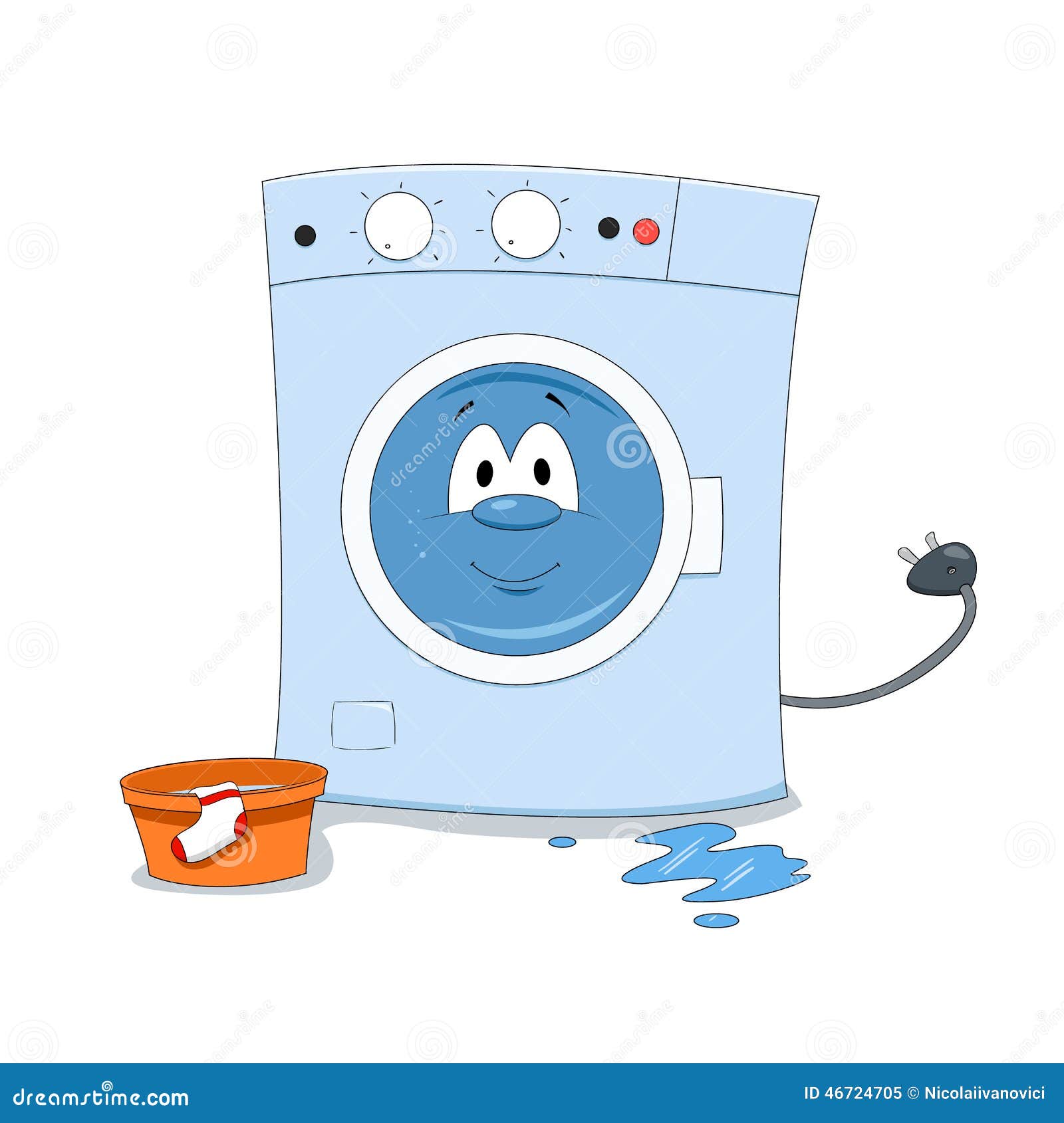 Washing machine stock vector. Illustration of washing - 46724705