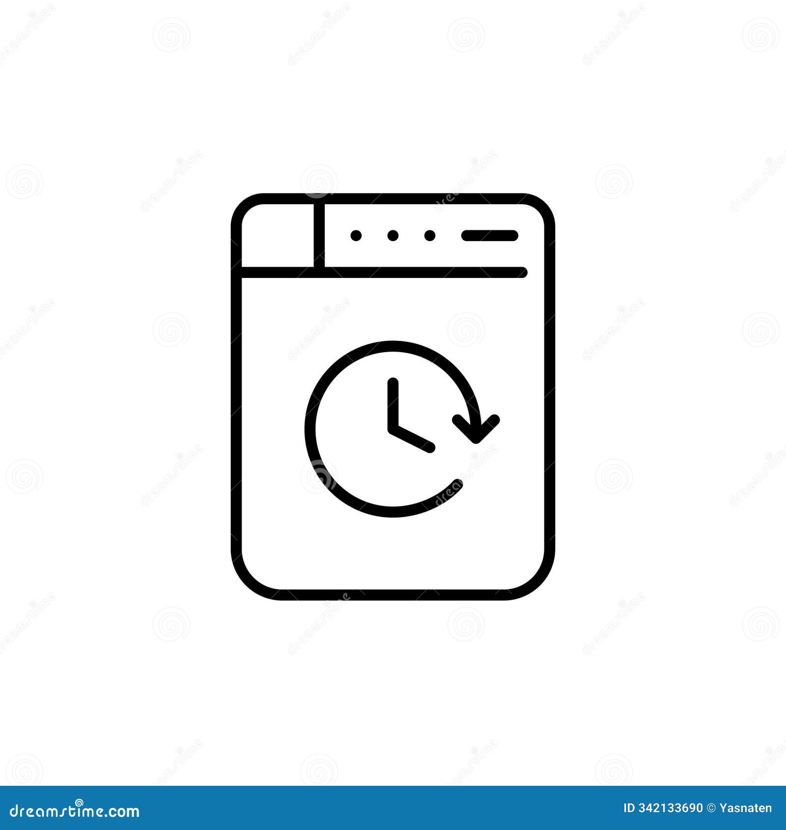 Washing Machine with Clock Symbol on it. Efficient Laundry Timing ...
