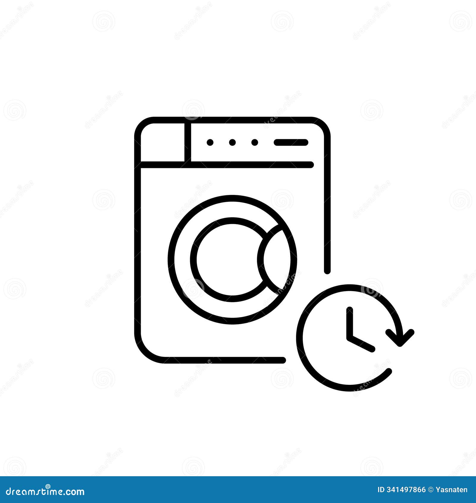 Washing Machine with Clock. Timed Laundry Cycle. Scheduled or Timed ...