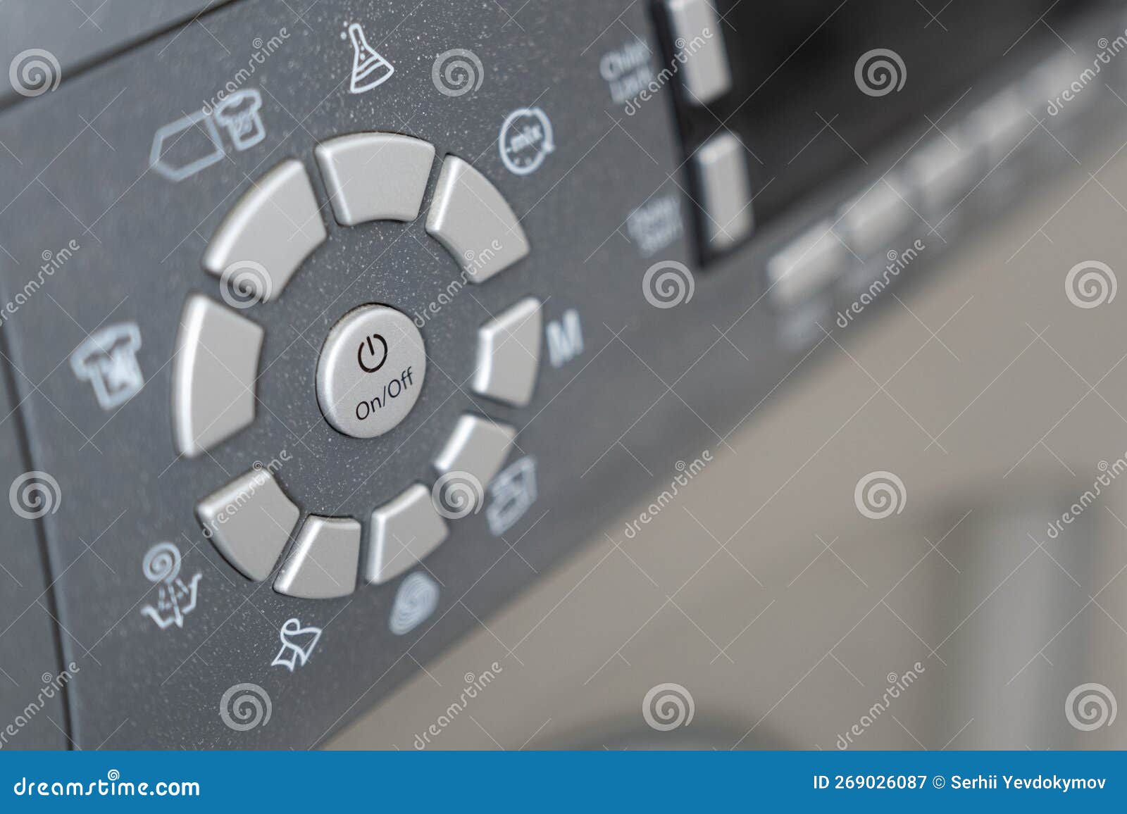 Washing Machine Close Up. Washing Modes in the Washing Machine Stock ...