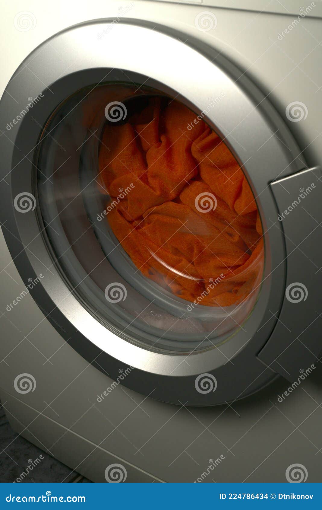 The Washing Machine is Closed with the Laundry Inside Close Stock Photo ...