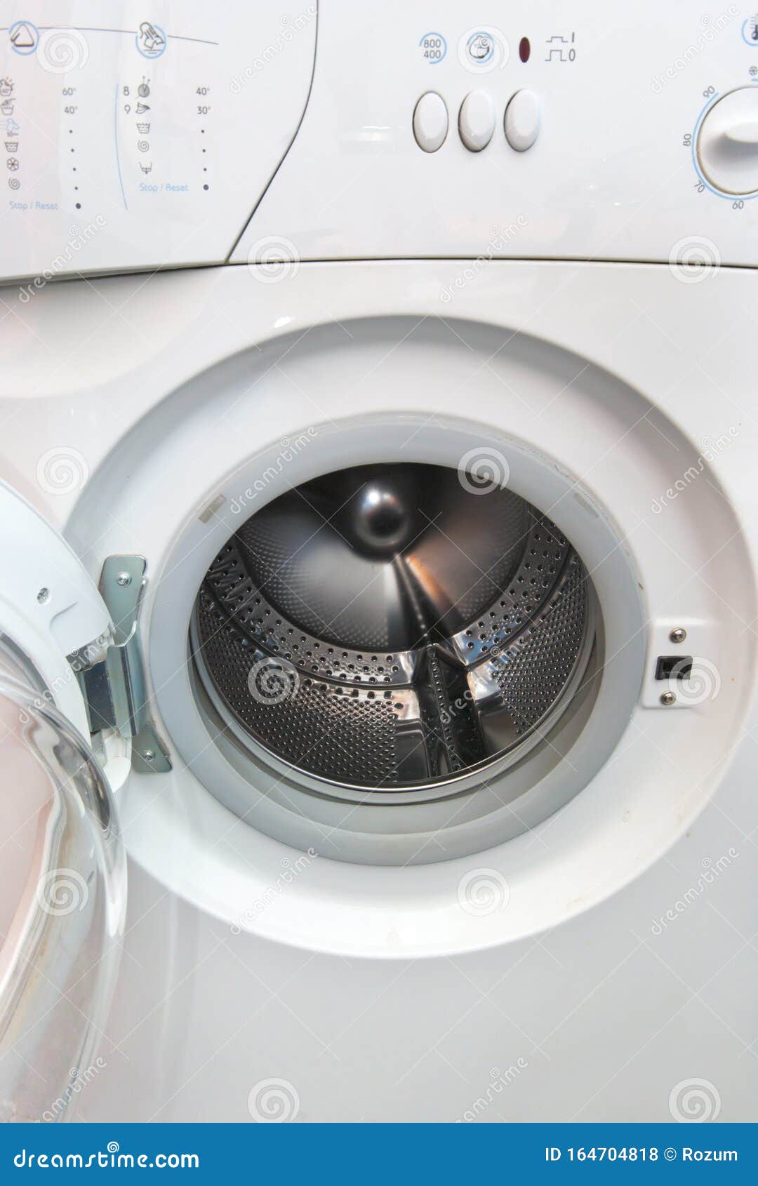 Washing machine closeup stock photo. Image of clean - 164704818