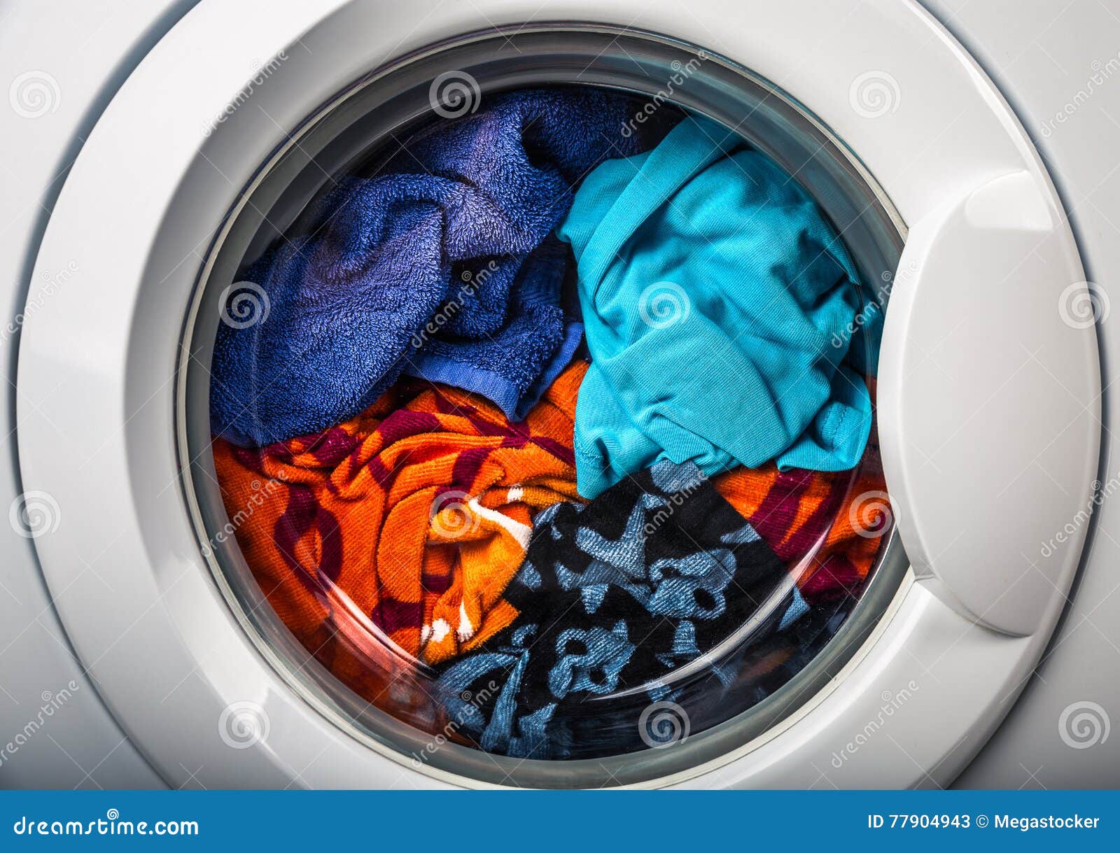 Washing Machine with Color Clothes Stock Image - Image of clean ...