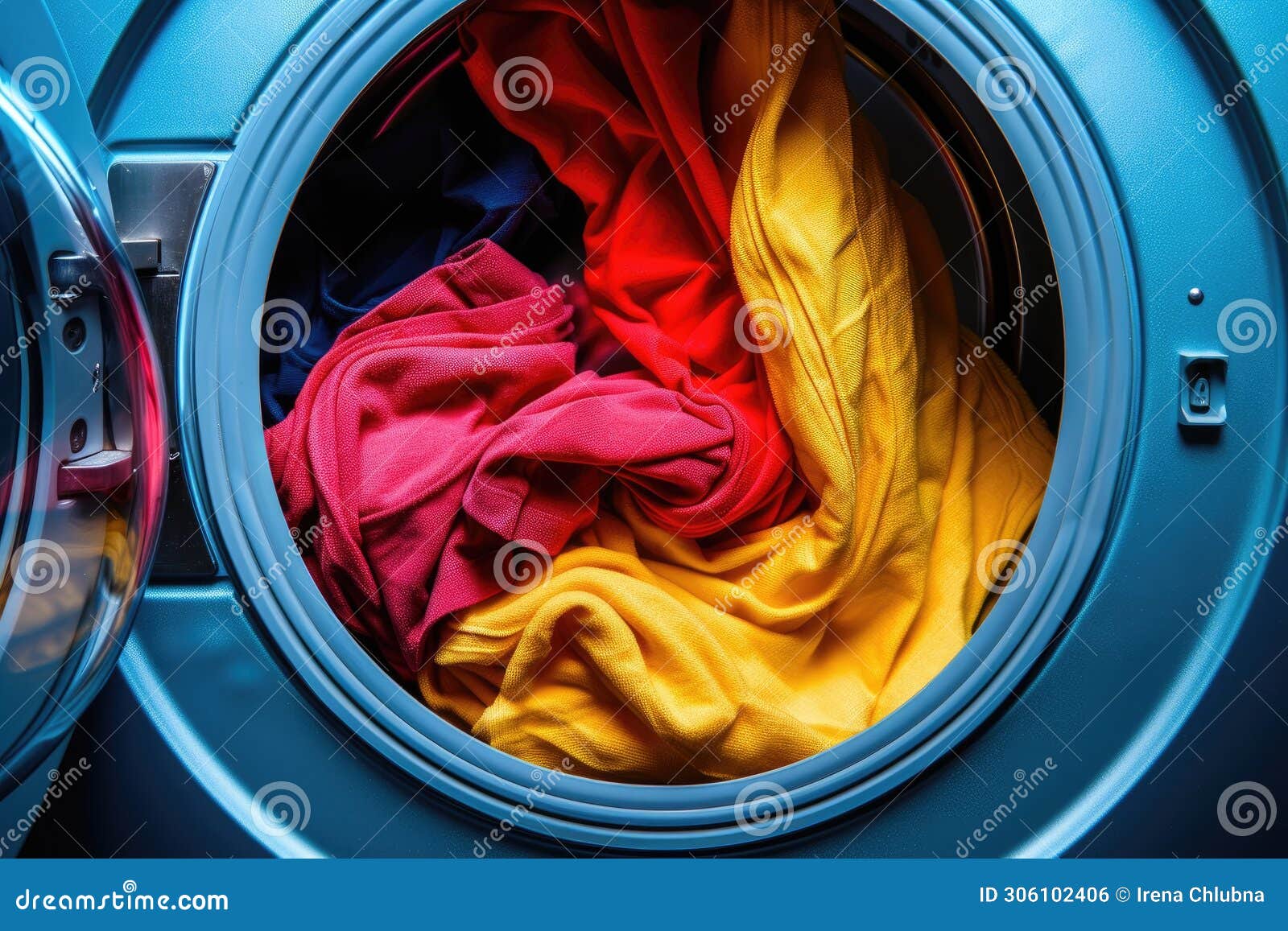 Washing Machine with Color Clothes Inside Stock Illustration ...