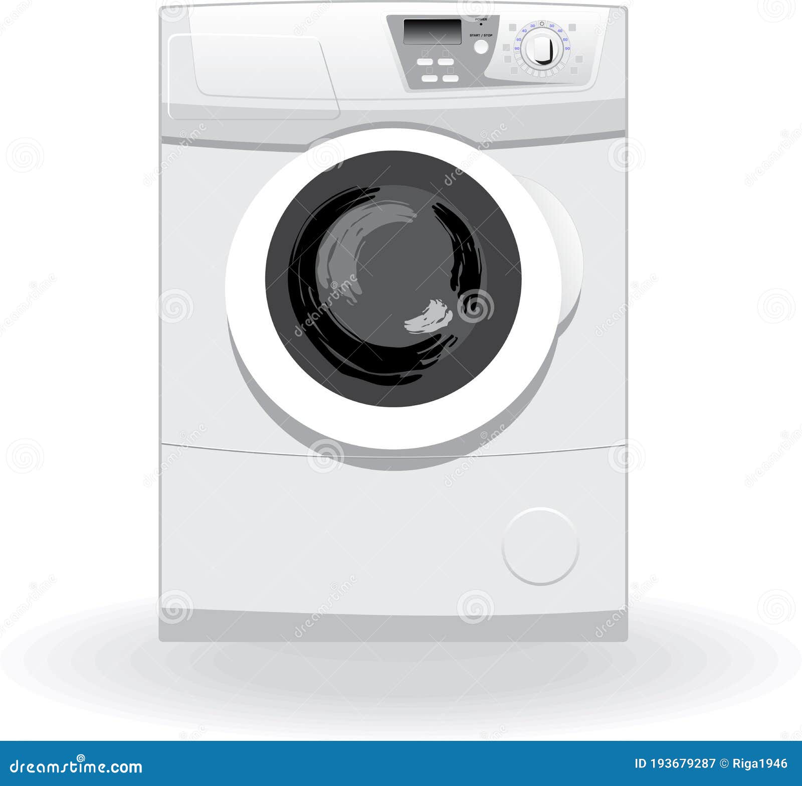 Washing machine. stock vector. Illustration of loading - 193679287