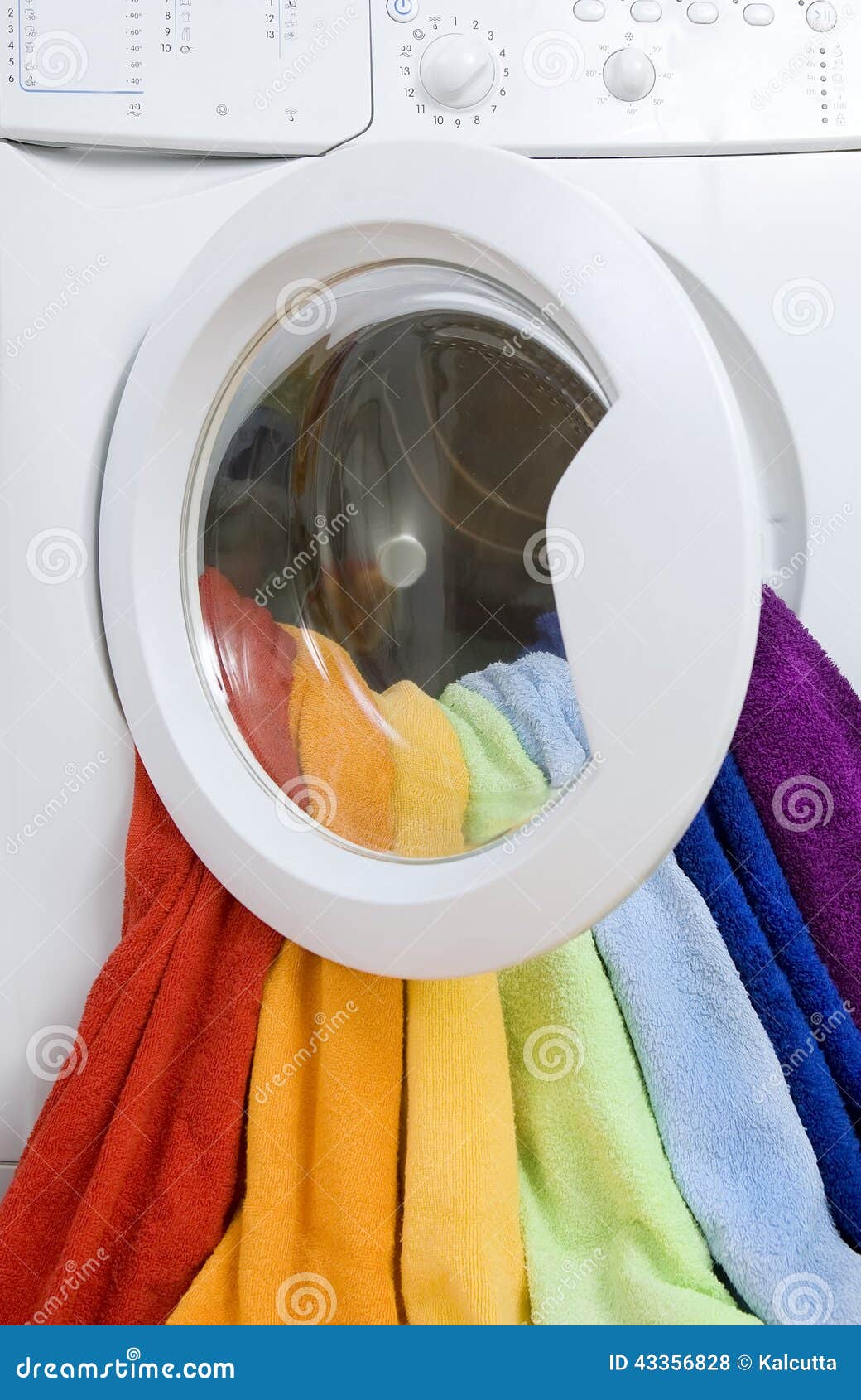 Washing Machine and Colorful Laundry To Wash Stock Photo - Image of ...