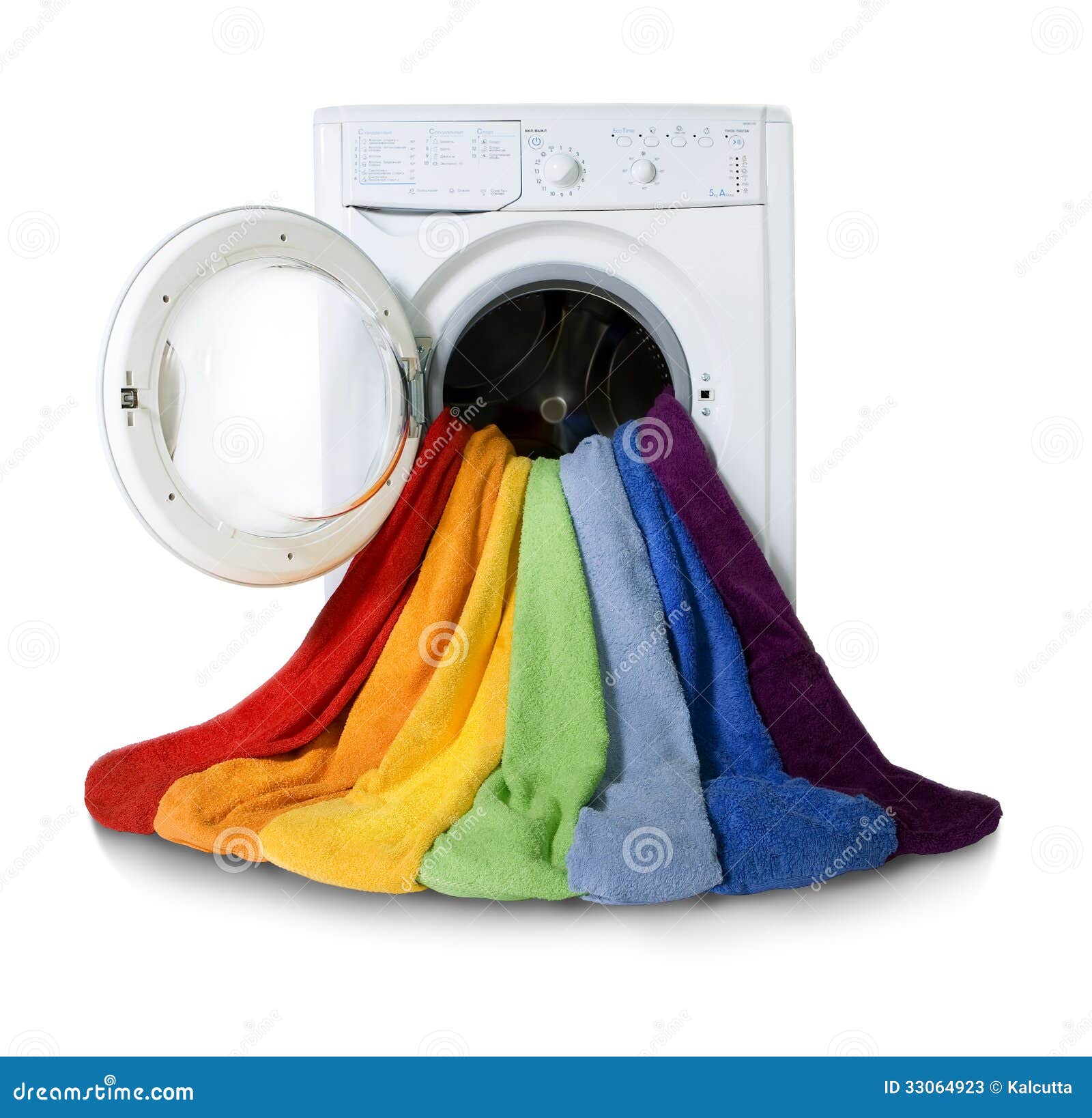 Washing Machine and Colorful Things To Wash Stock Image - Image of ...