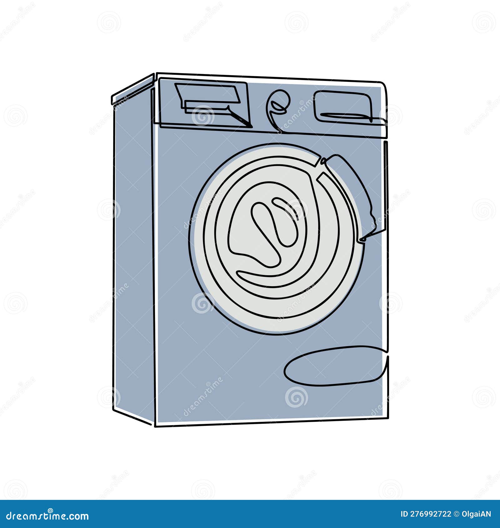 Washer Continuous Line Drawing. One Line Art Of Home Appliance ...