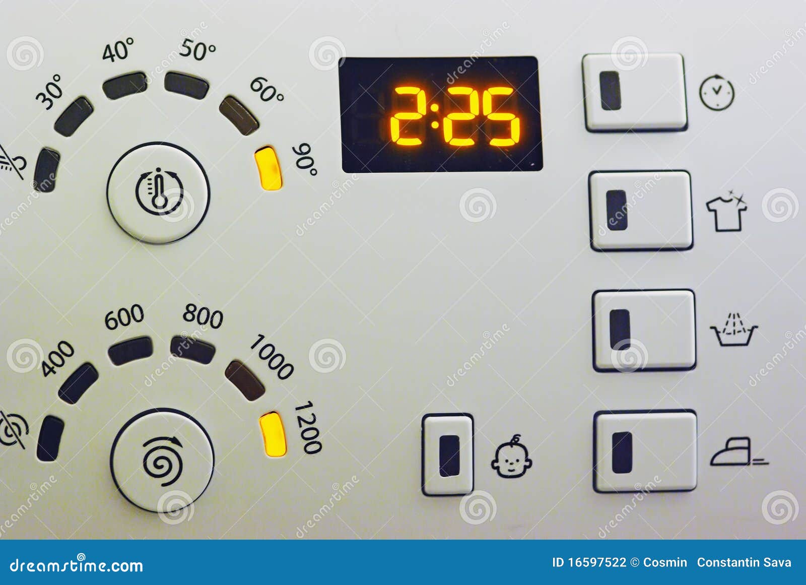 Washing Machine Control Panel Stock Photo - Image of buttons ...