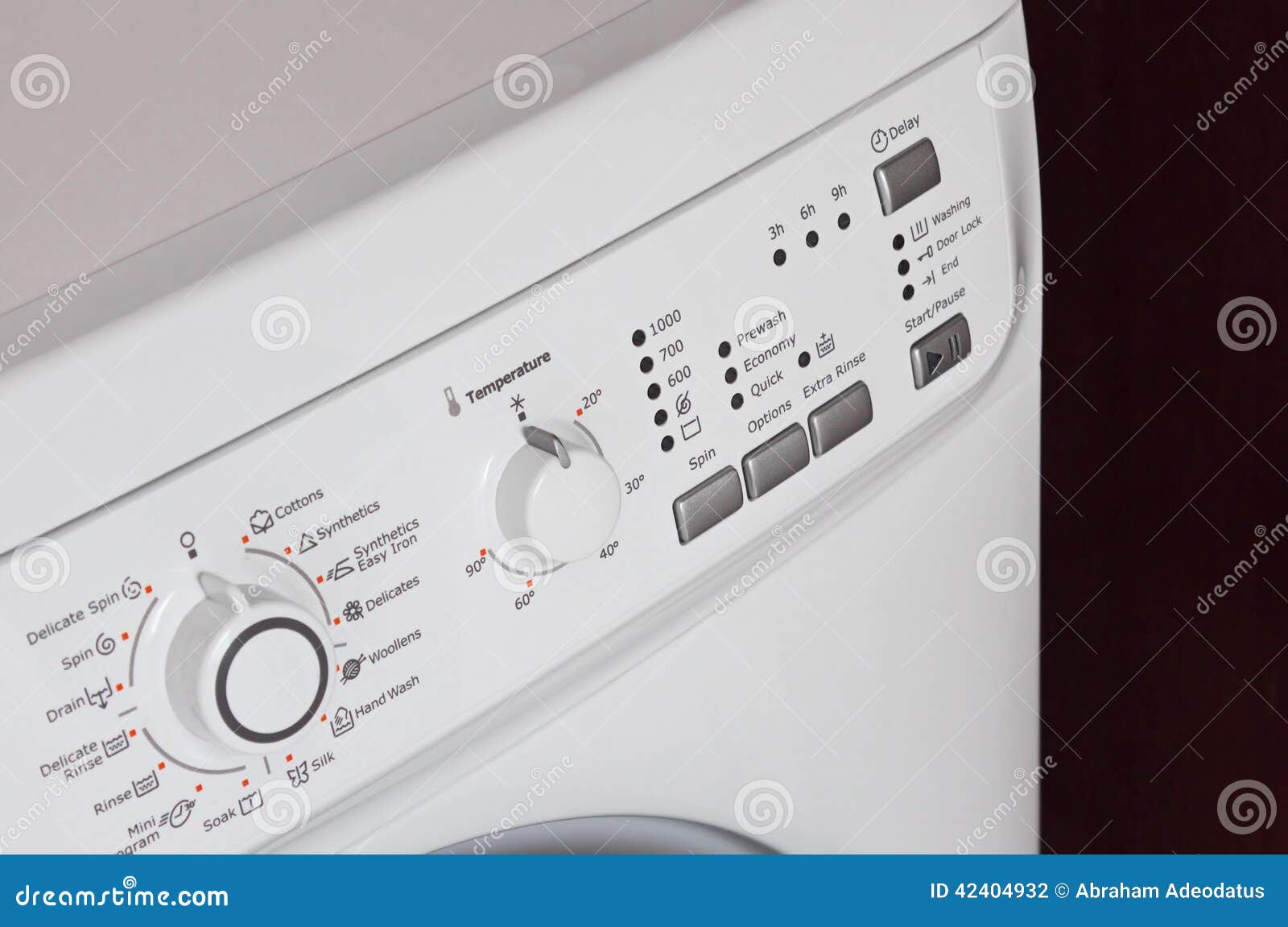 Washing Machine Control Panel Stock Photo - Image of selector, program ...