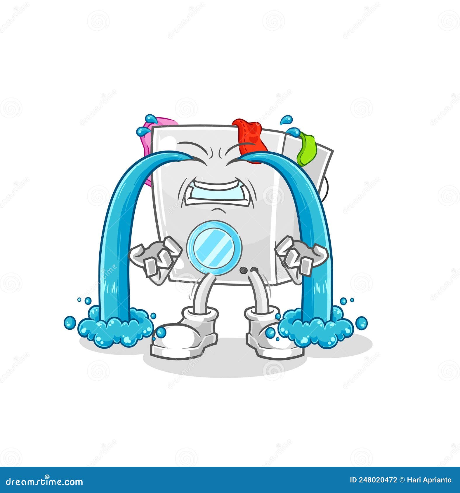 Washing Machine Crying Illustration. Character Vector Stock Vector ...