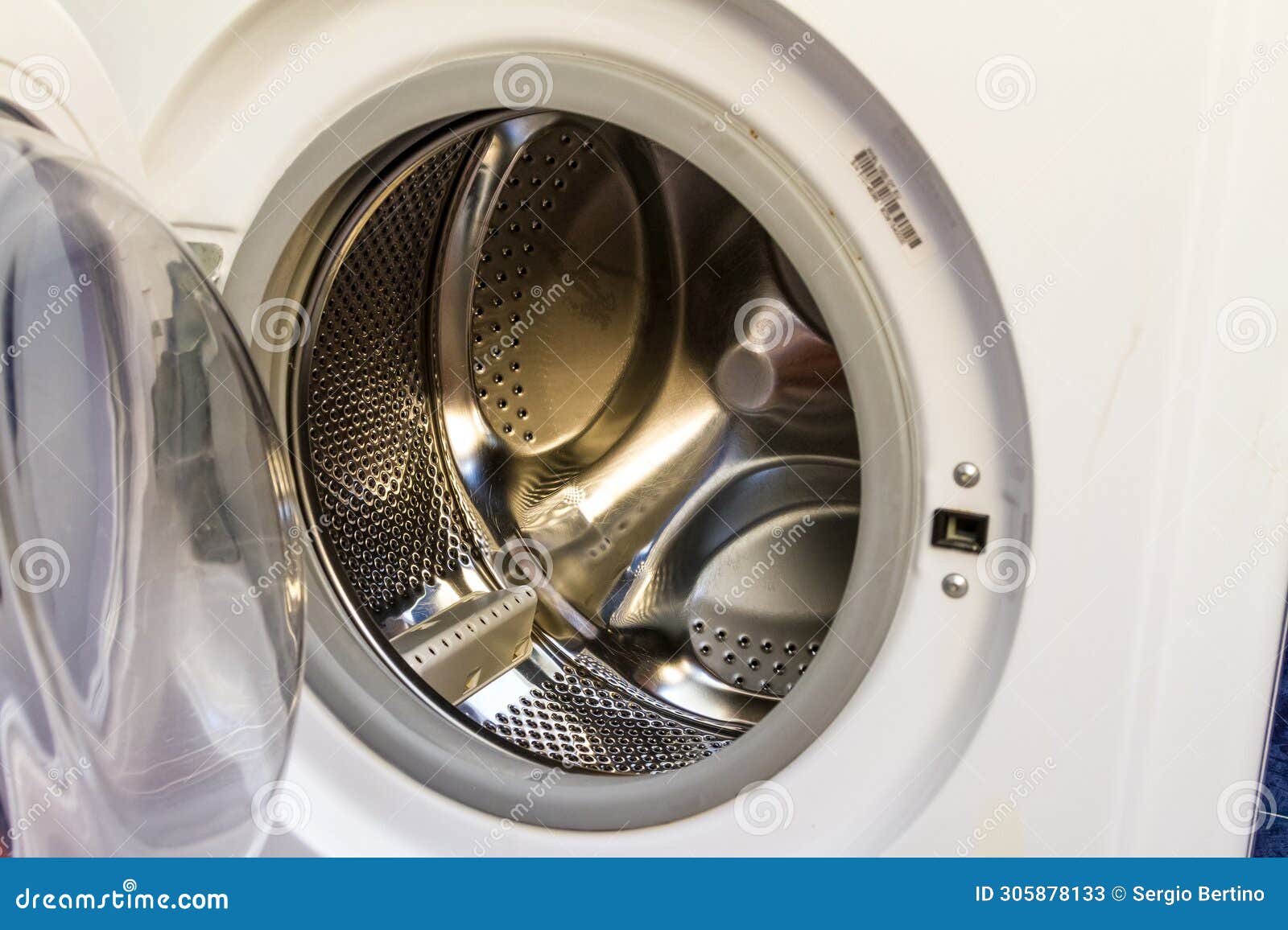 Washing machine stock image. Image of device, inside - 305878133