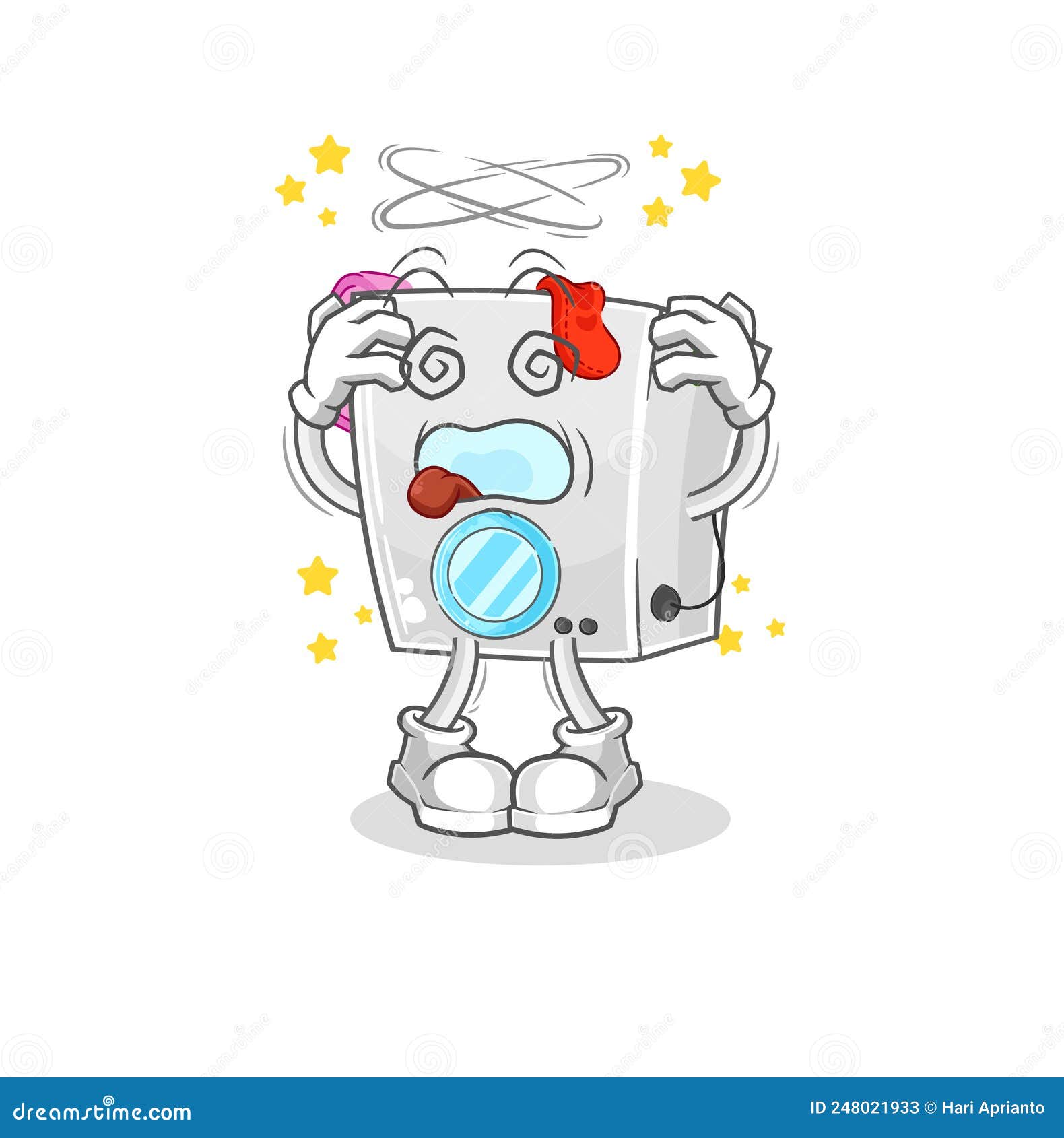 Washing Machine Dizzy Head Mascot. Cartoon Vector Stock Vector ...