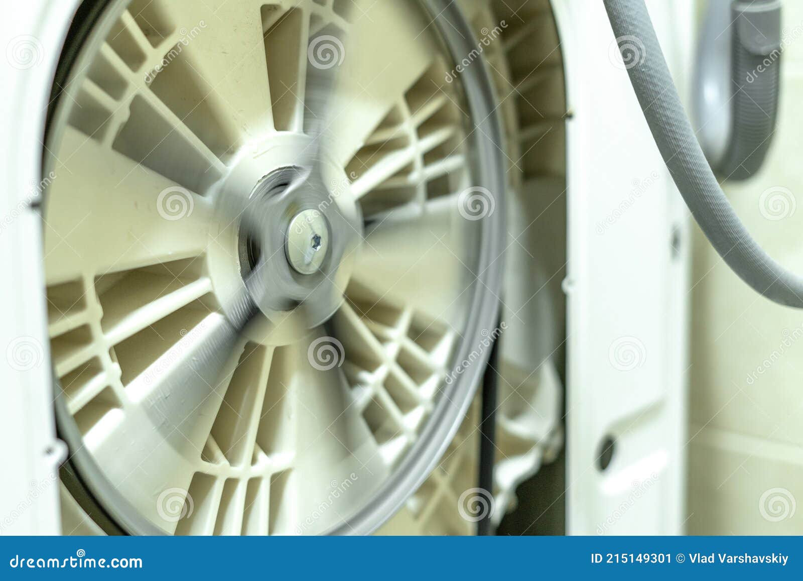 Washing Machine Drum Shaking during Operation, Rear View Stock Image ...