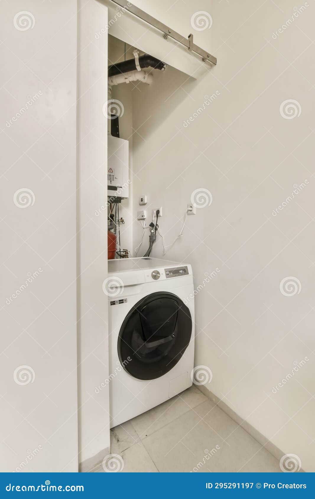 A Washing Machine and Dryer in a Laundry Room Stock Image - Image of ...