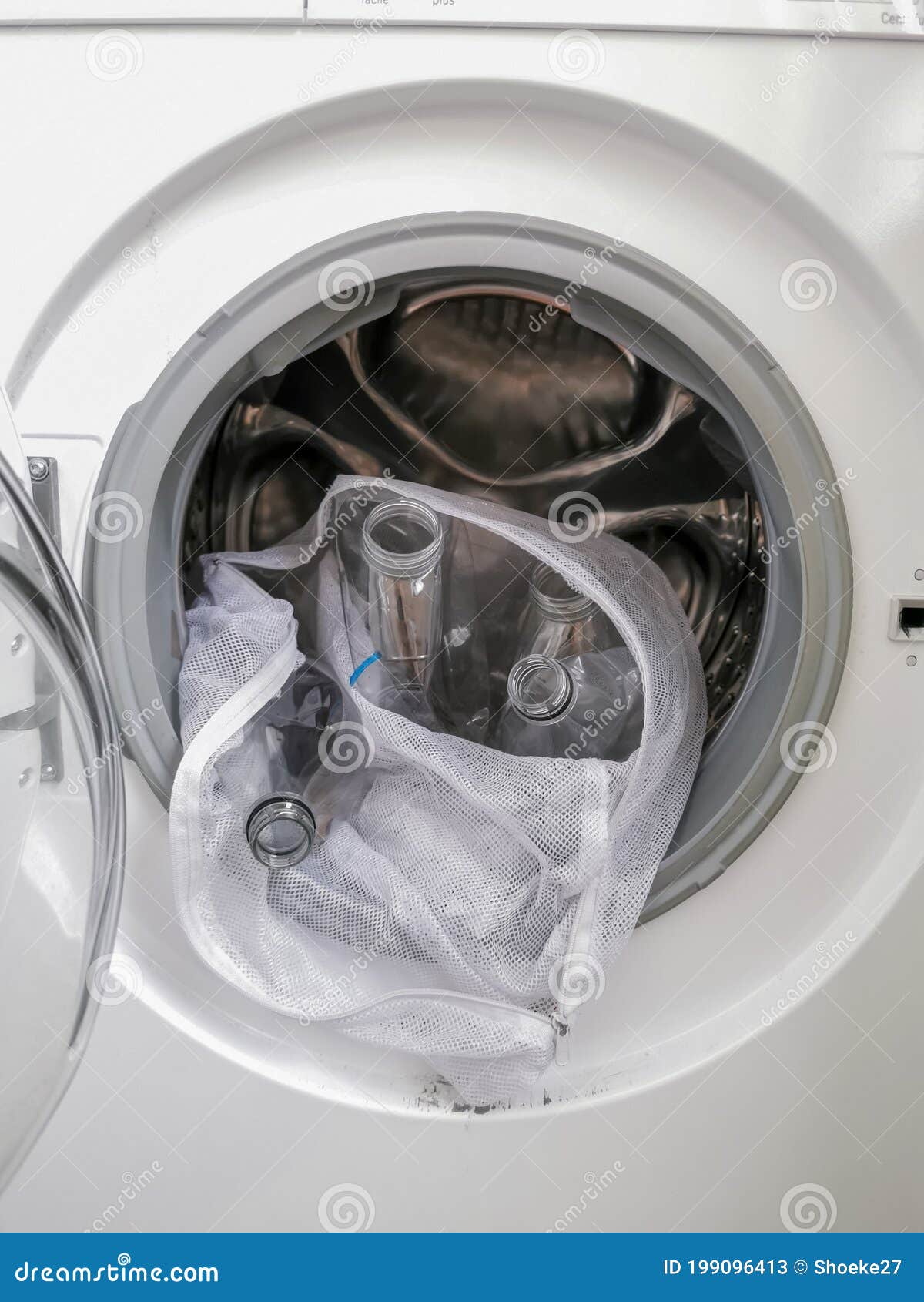 Washing Machine Filled with Plastic Bottles Representing Micro Plastic ...