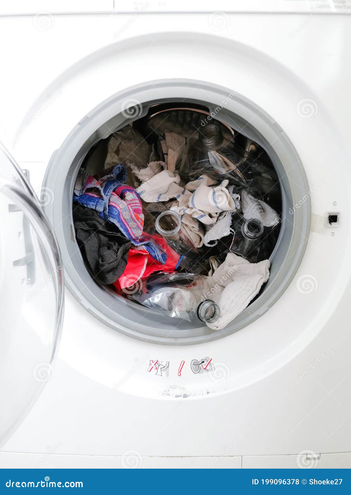 Washing Machine Filled with Plastic Waste Representing Micro Plastic ...