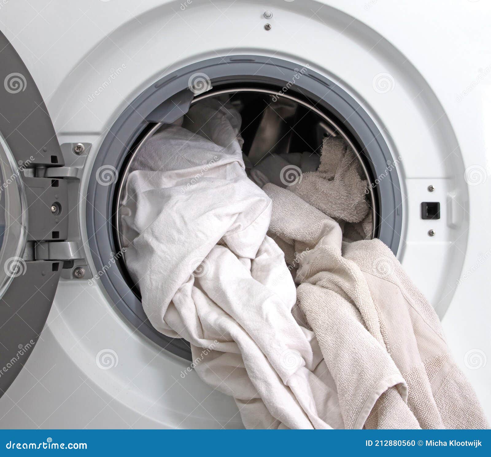 Washing Machine Filled with White Laundry Stock Photo - Image of ...
