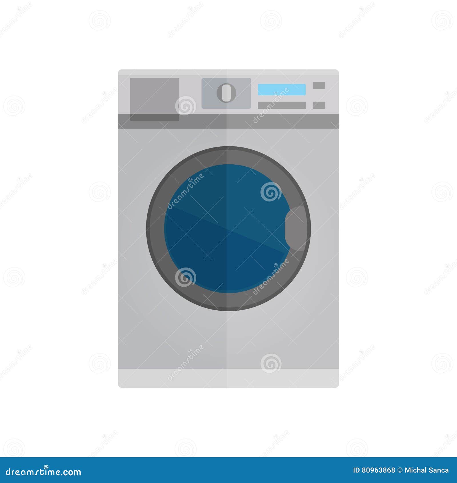 Washing Machine, Flat Design Vector Stock Vector - Illustration of ...