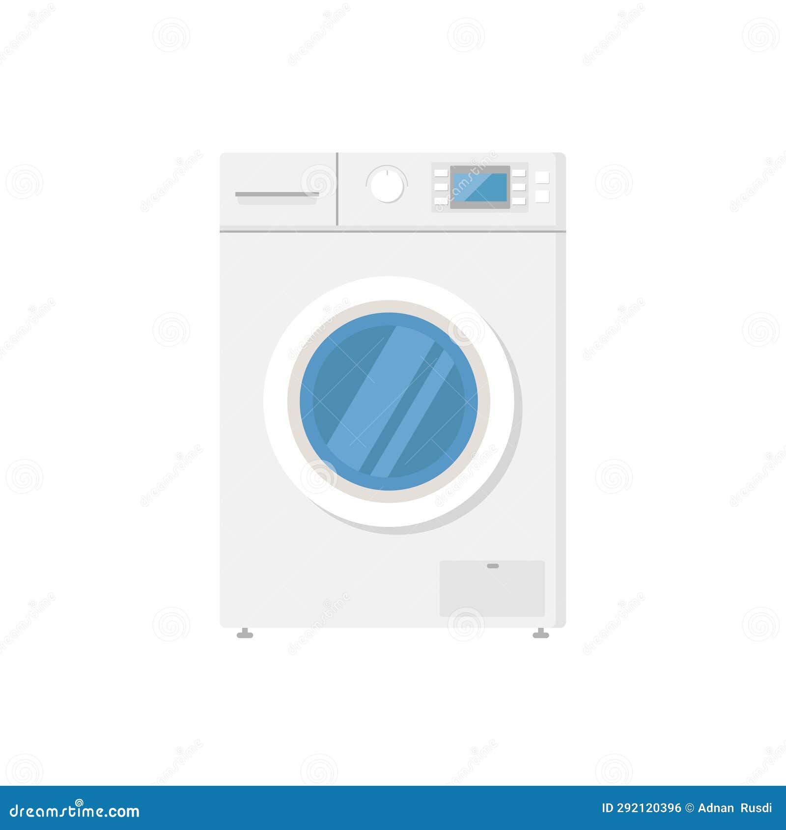 Washing Machine Flat Design Vector Illustration. Laundry Service Room ...