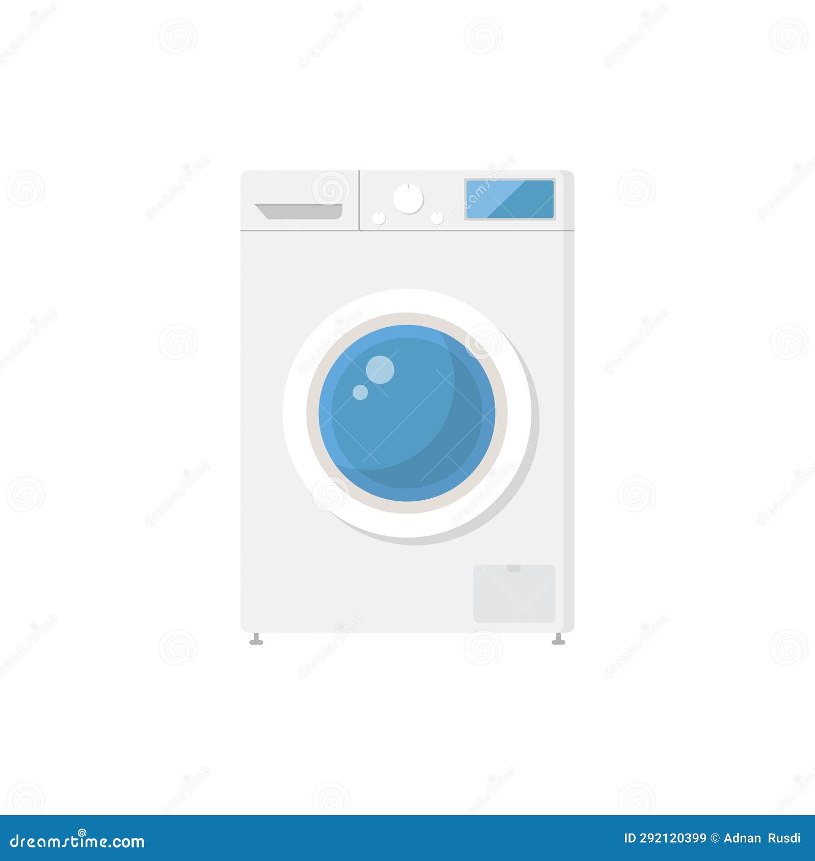 Washing Machine Flat Design Vector Illustration. Laundry Service Room ...