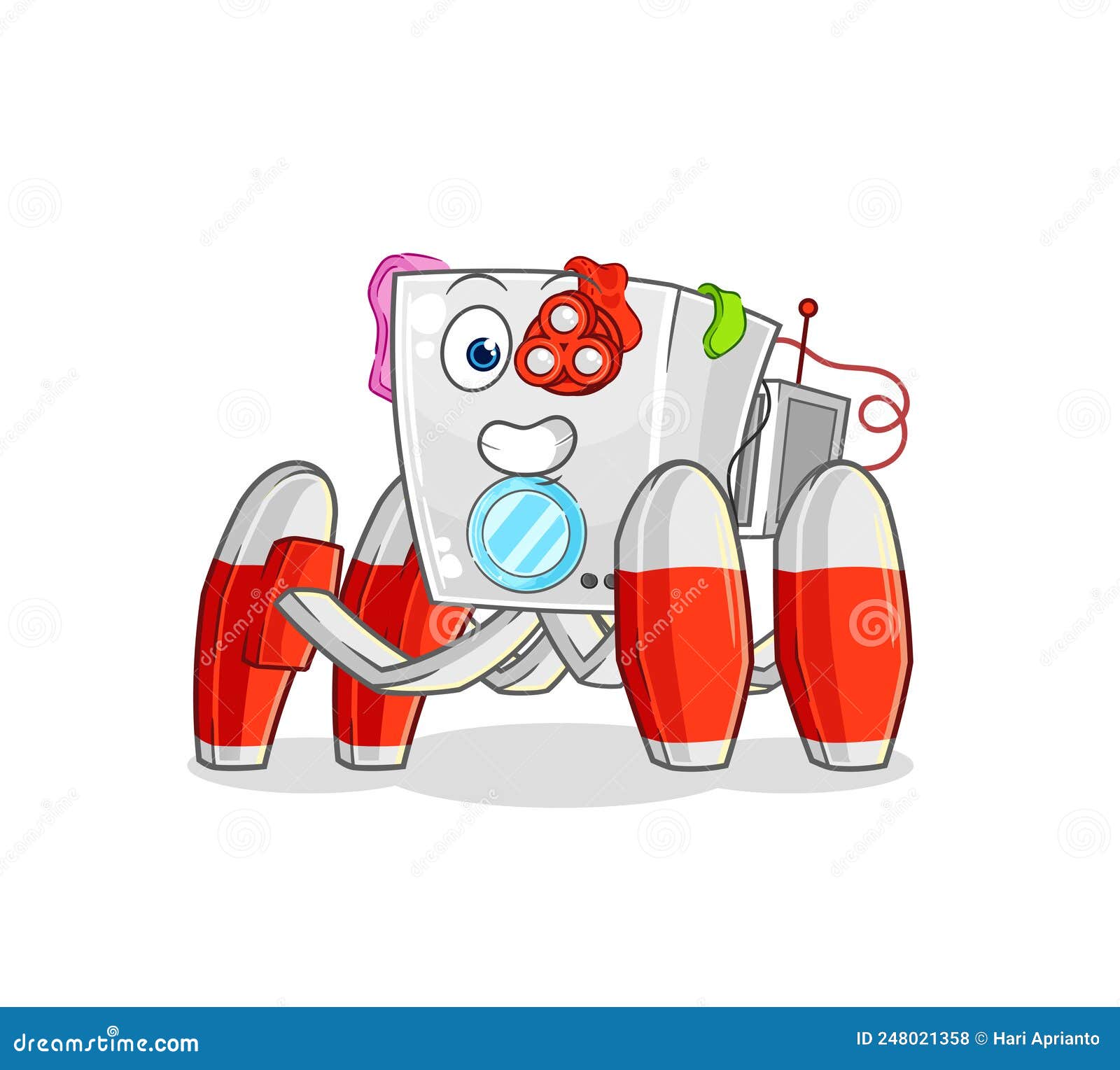 Washing Machine Future Robot Vector. Cartoon Character Stock Vector ...