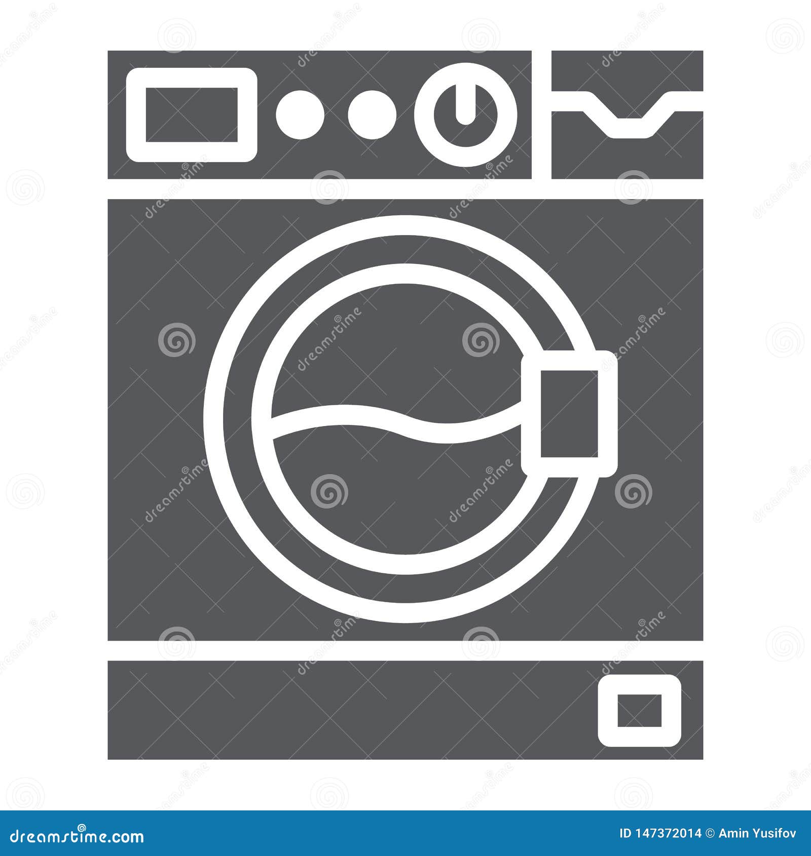 Washing Machine Glyph Icon, Appliance and Wash, Laundry Sign, Vector ...