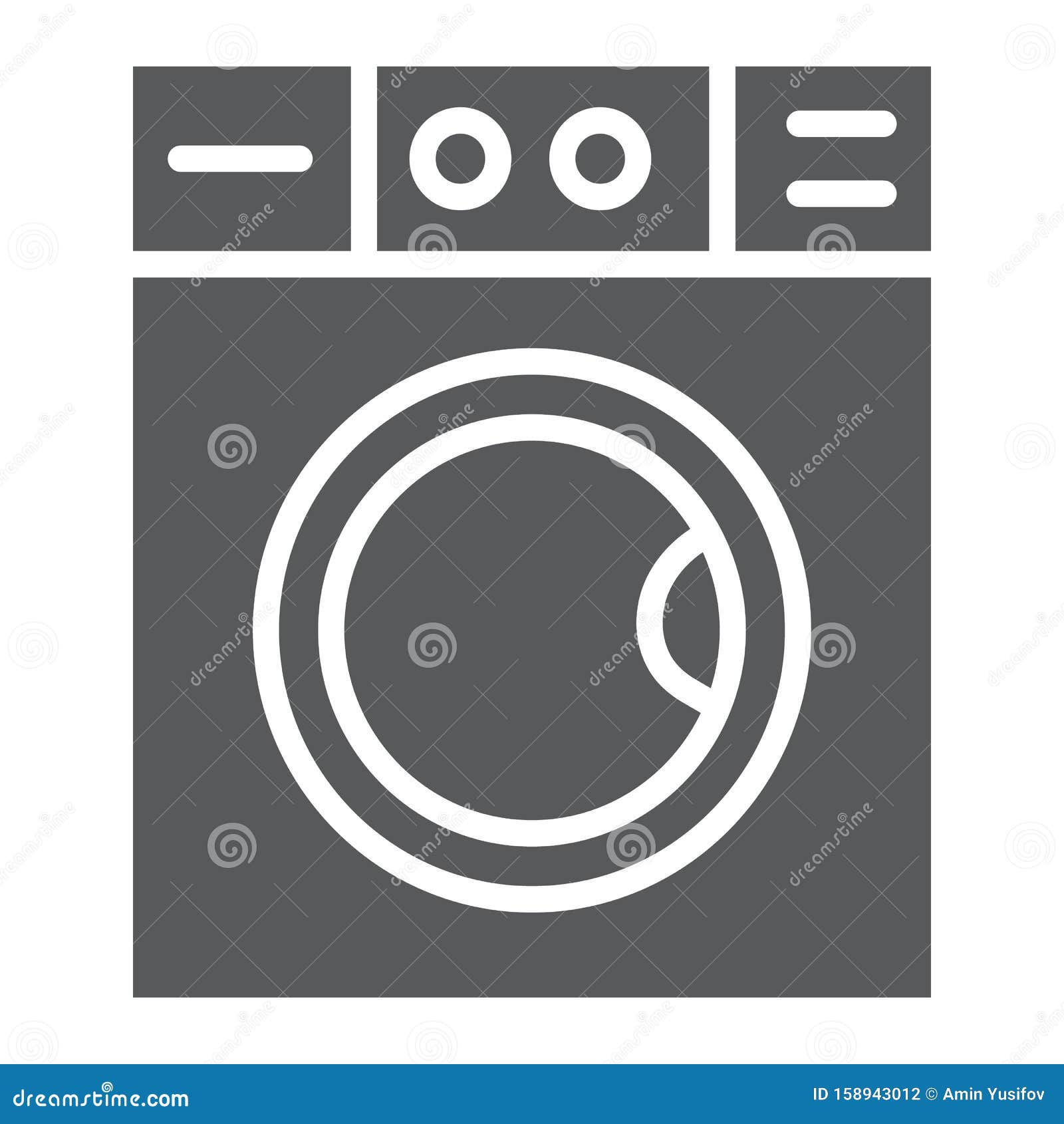Washing Machine Glyph Icon, Laundry and Housekeeping, Washer Sign ...