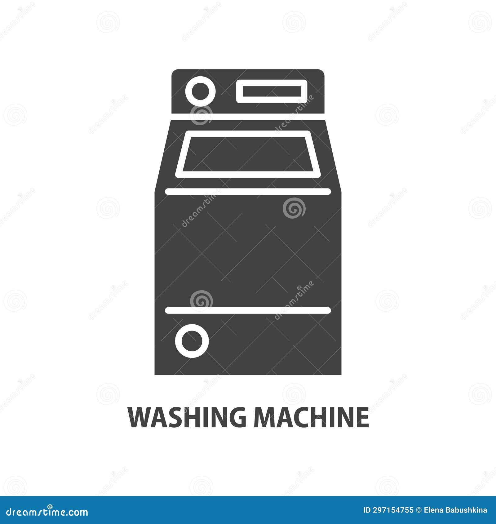 Washing Machine Glyph Icon. Washer Vector Sign Stock Illustration ...