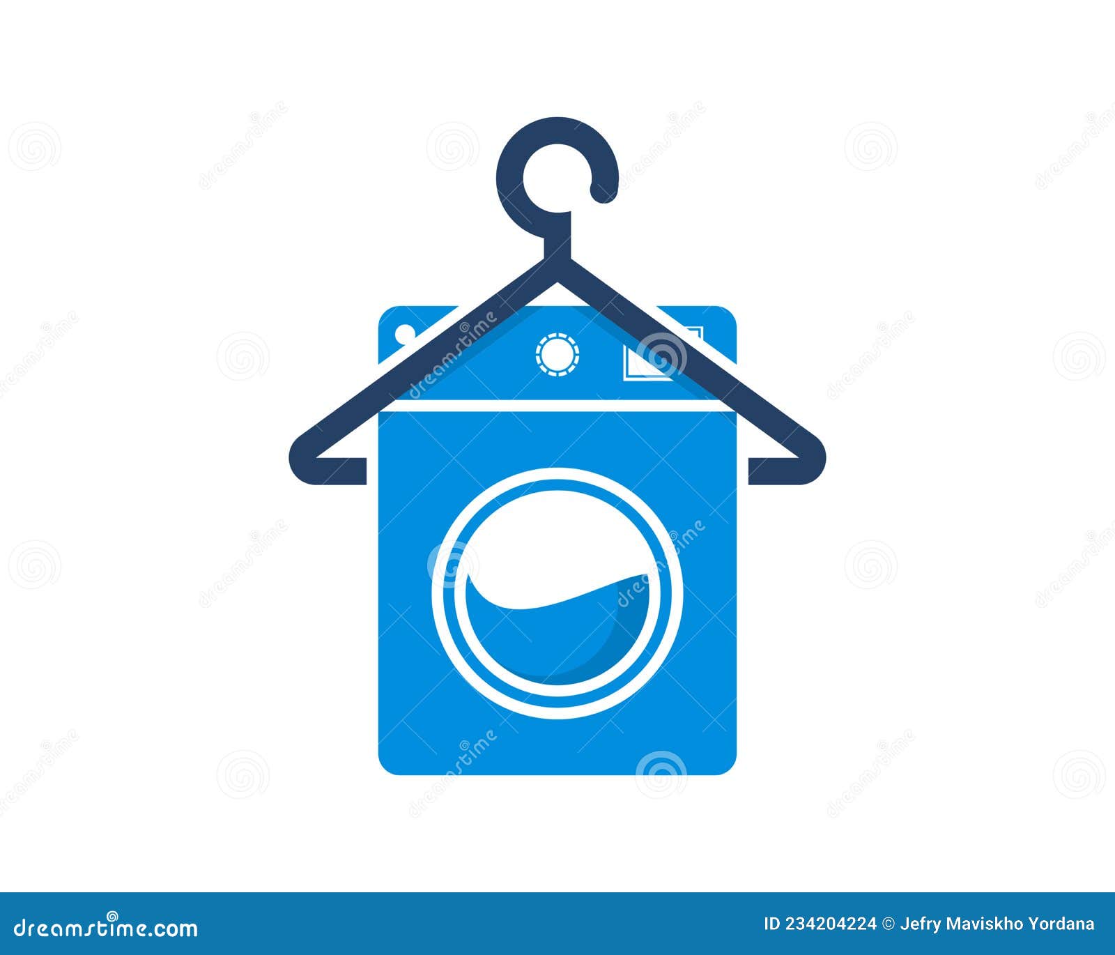 Washing Machine with Hanger Laundry Logo Stock Illustration ...