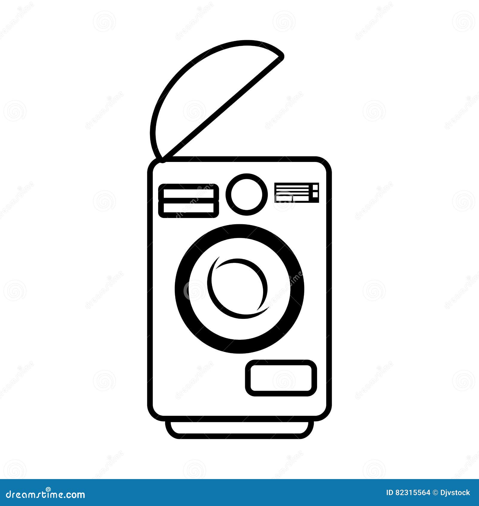 Washing Machine Home Appliance Outline Stock Illustration ...