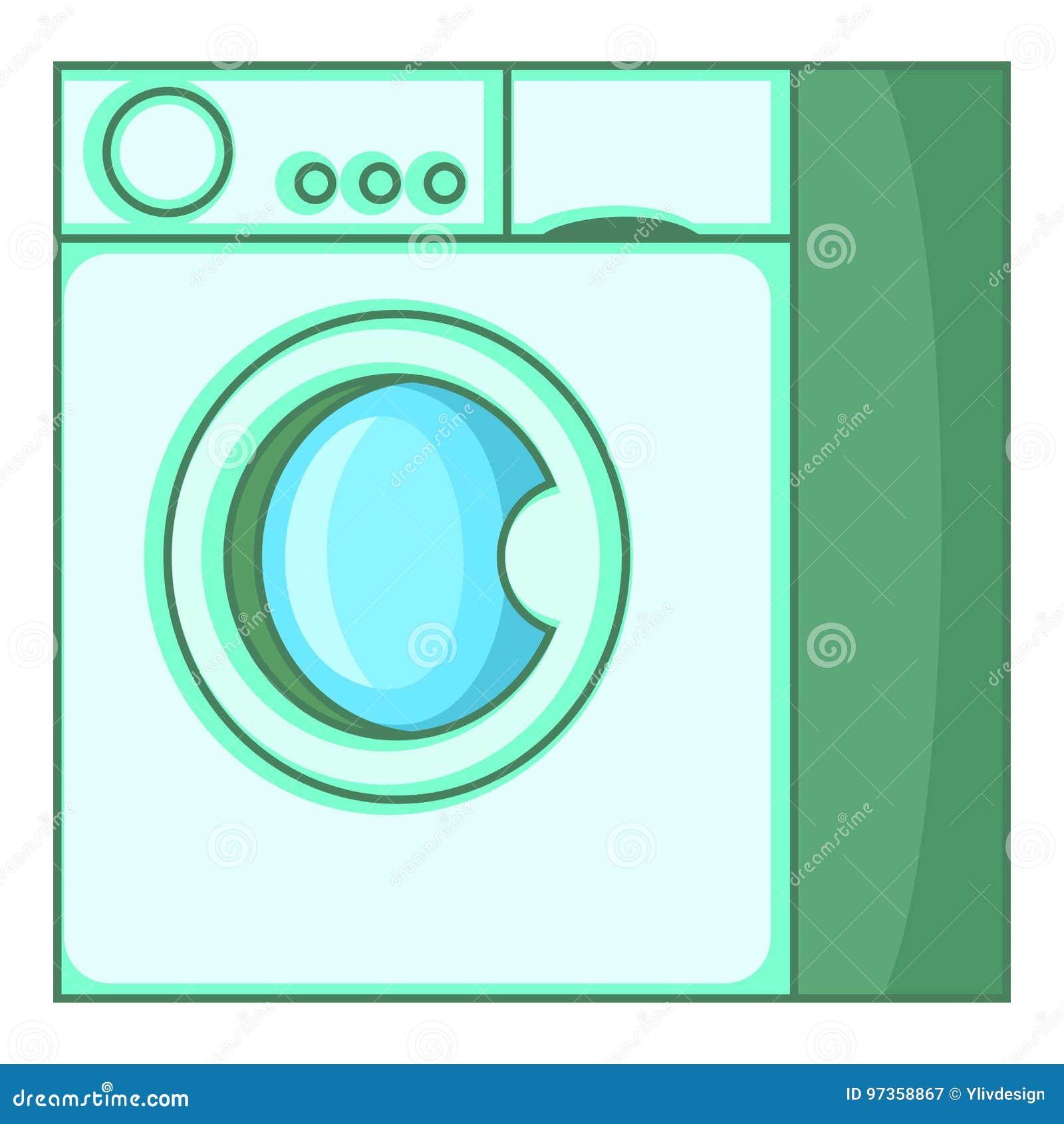 Washing Machine Icon, Cartoon Style Stock Vector - Illustration of ...