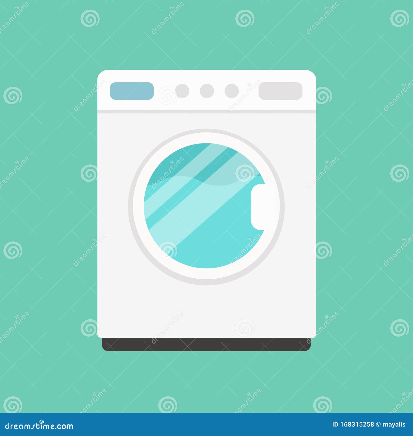 Washing Machine Icon in Flat Style Vector Stock Vector - Illustration ...