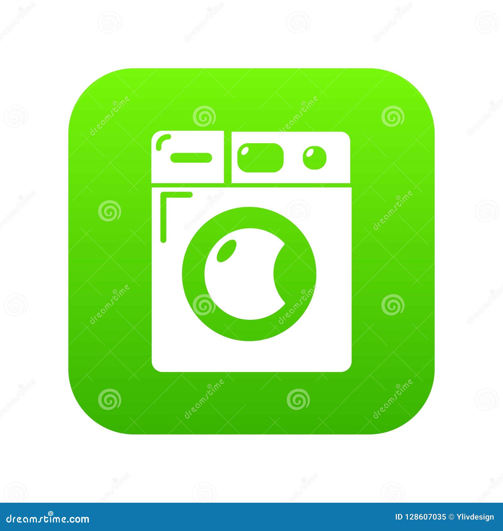 Washing machine icon green stock illustration. Illustration of clear ...