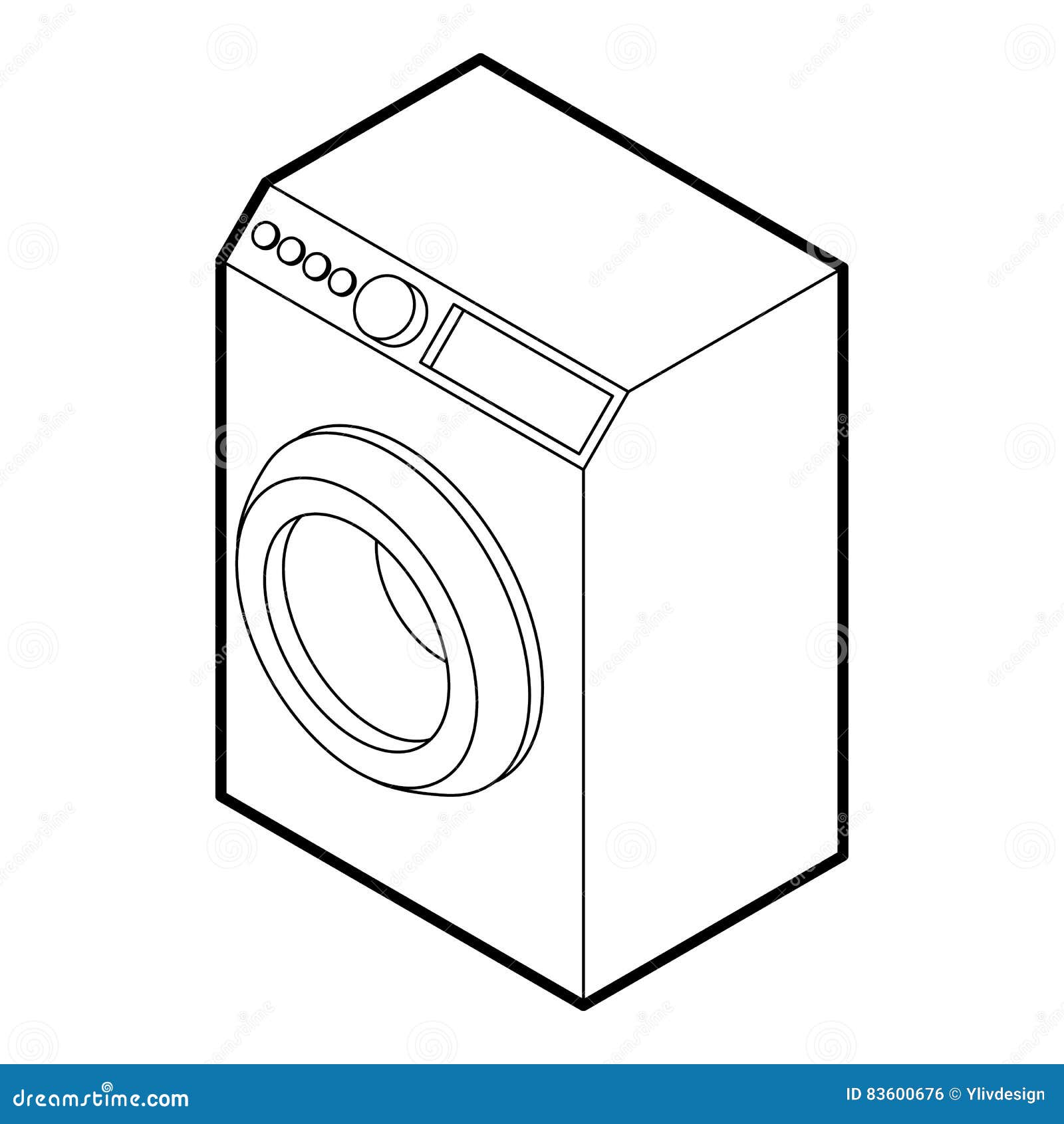 Washing Machine Icon, Outline Style Stock Vector - Illustration of ...