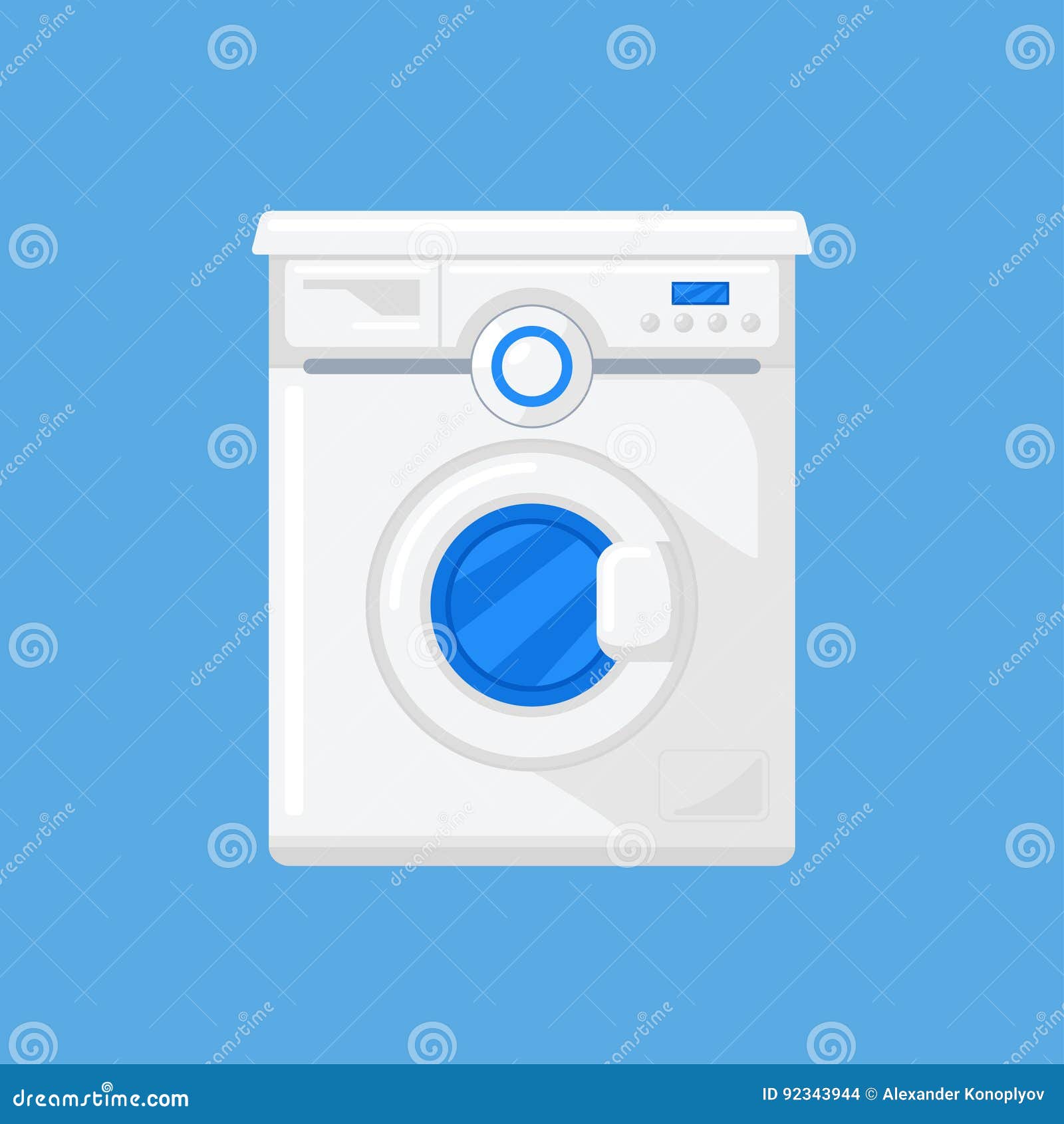 Washing Machine Illustration in a Flat Style Stock Vector ...