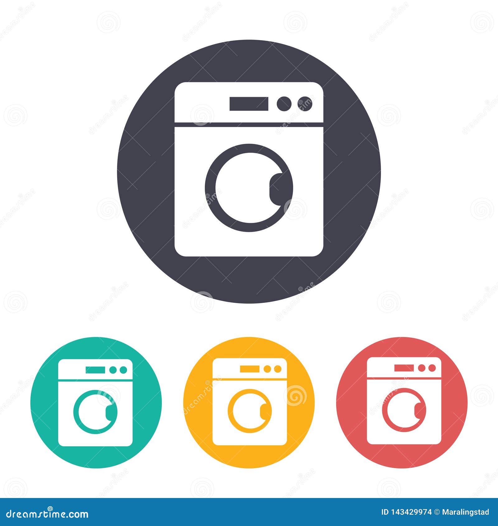 Washing Machine Illustration. Laundry Flat Vector Icon Stock ...