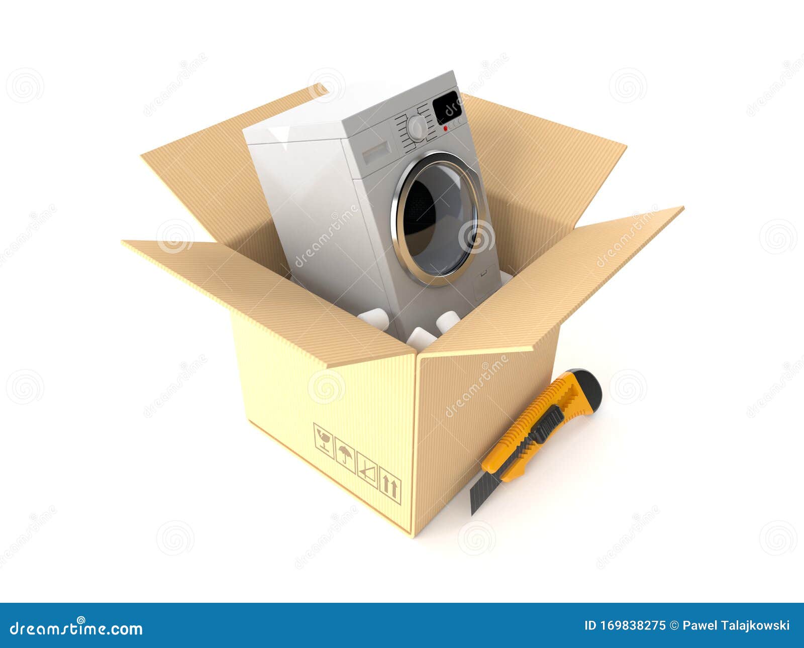 Washing Machine Inside Package Stock Illustration - Illustration of ...